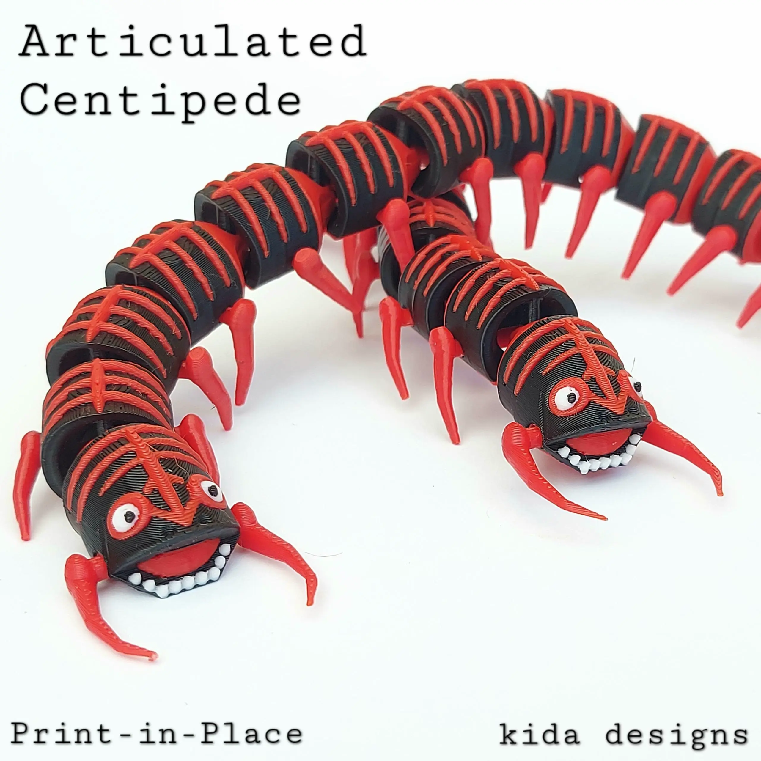 3D Printer Files | 3MF File | Articulated Centipede (Print-in-Place ...