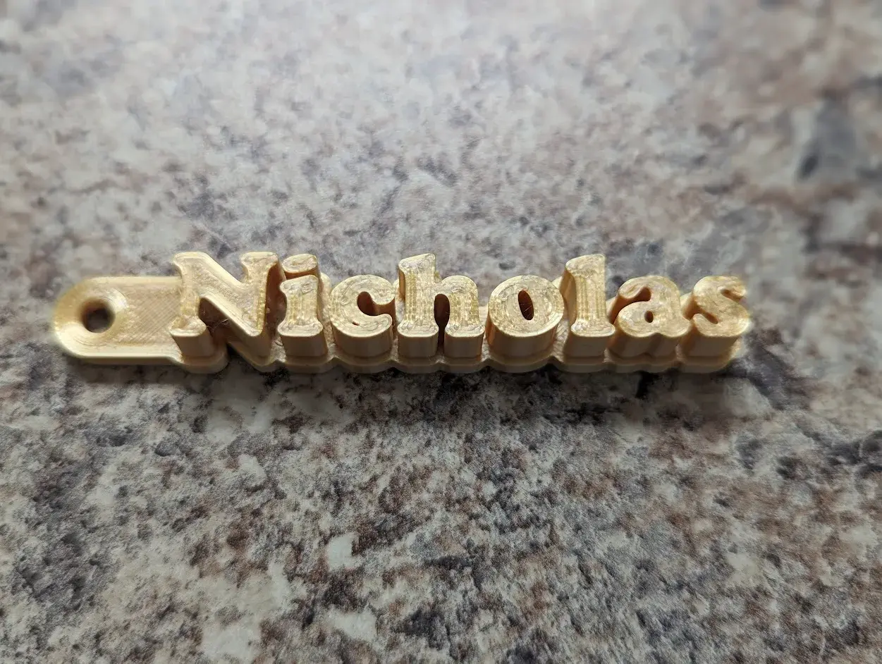 Jewelry & Accessories STL Download - Nicholas Keychainby Trash Can Guy