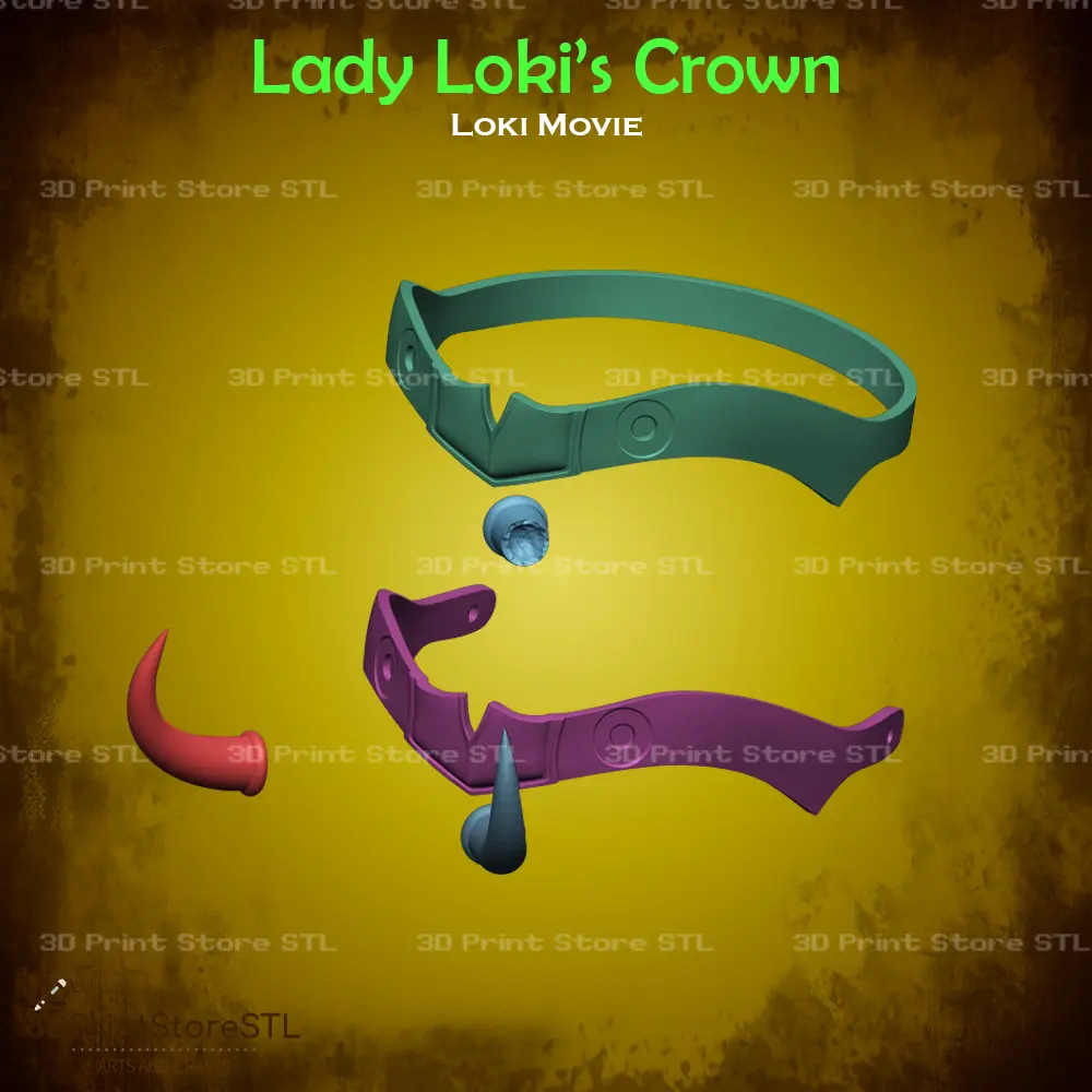Cosplay STL Download - Lady Loki Crown Cosplay Loki Movie - STL Fileby ...
