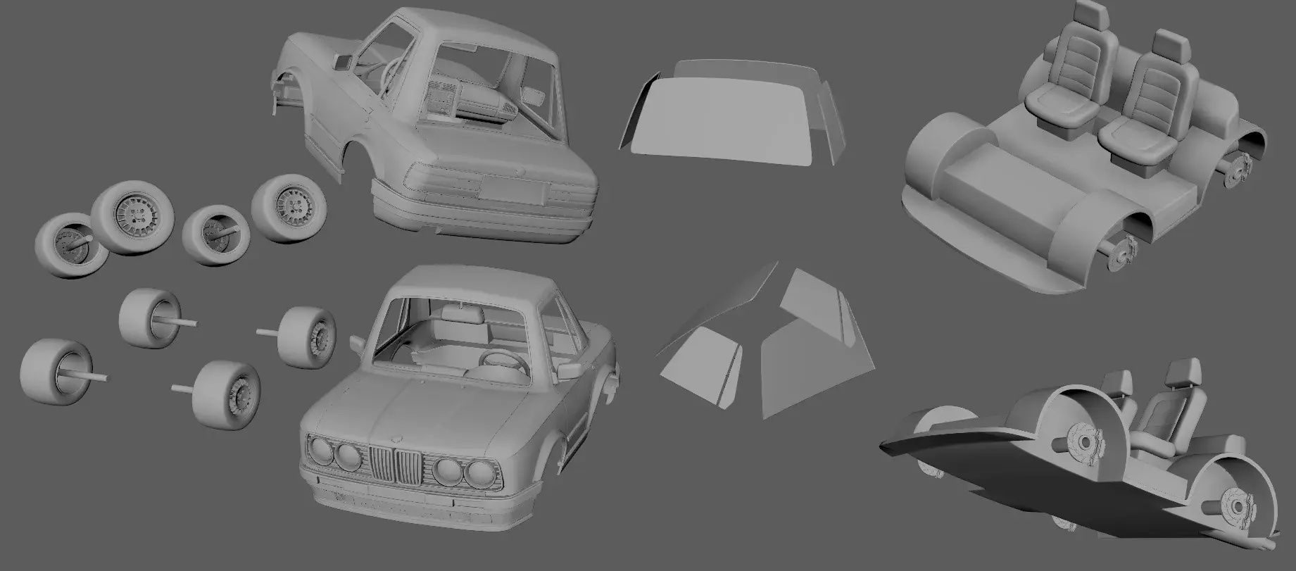 Construction Toys STL Descarga - DIECAST BMW E30 - MODEL KIT CAR ...