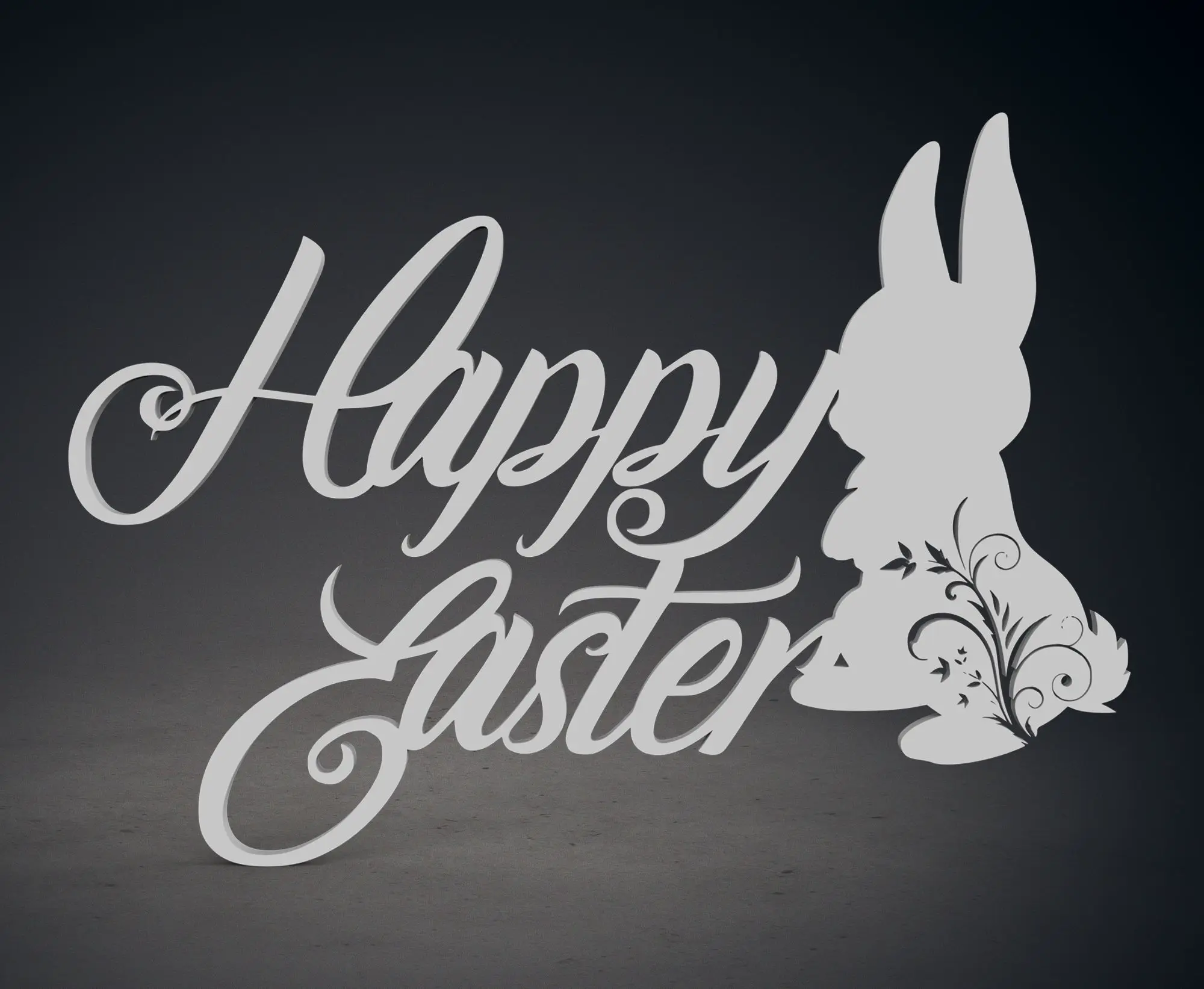 Digital Art STL Download - HAPPY EASTER SIGNby César_Cruz