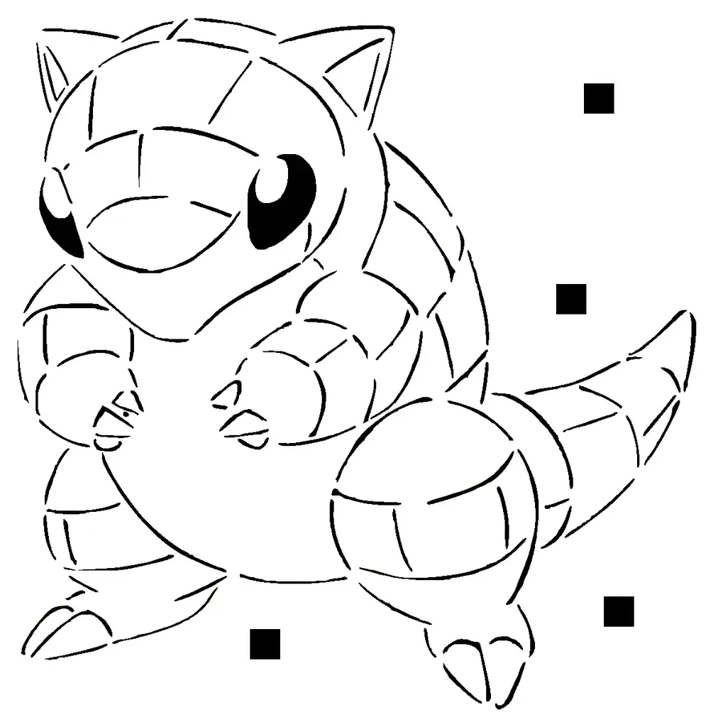 Free Digital Art STL Download - 027 Sandshrew stencilby SMT_M 🦊