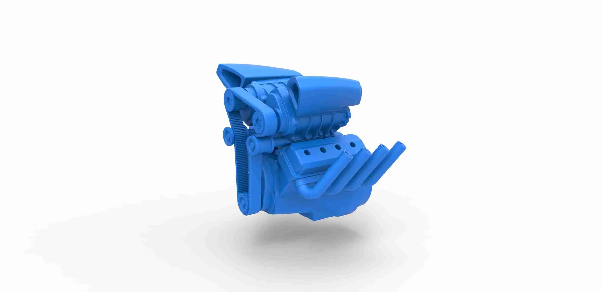 Vehicles & Machinery STL Download - Engine V8 with double supercharger ...