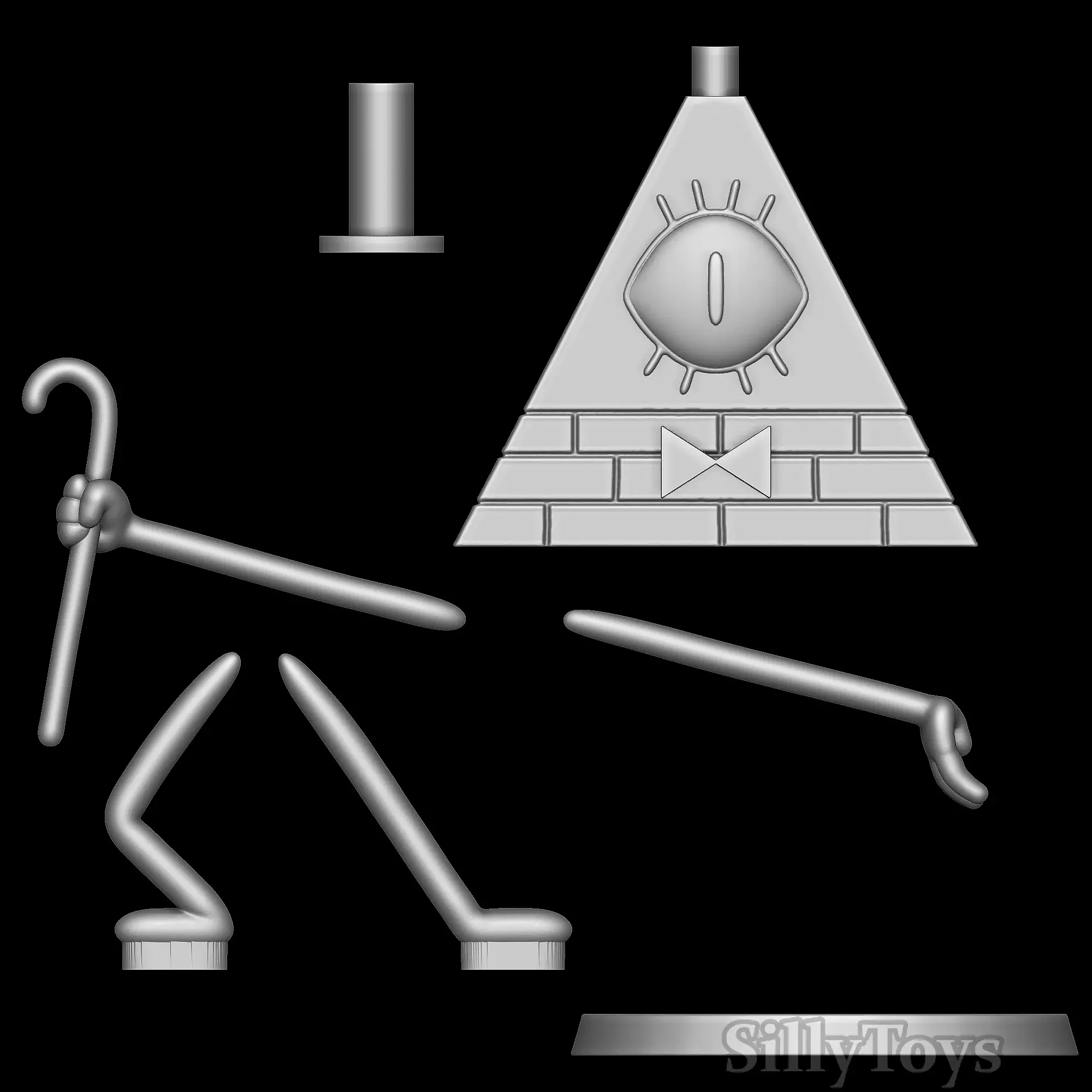 Digital Art STL Download - Bill Cipher - Gravity Fallsby SillyToys