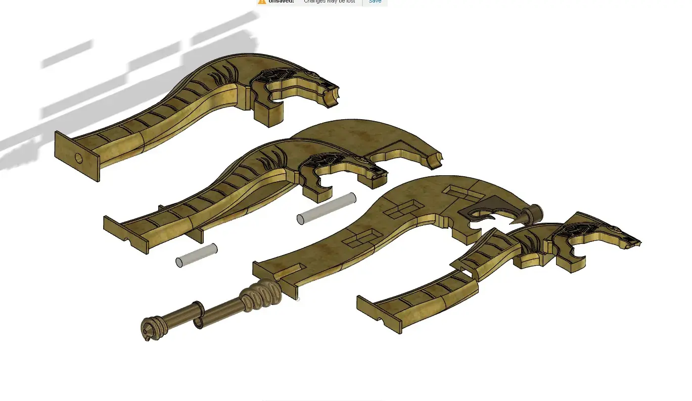 Free Other STL Download - Serpent-God's Curved Swordby PizzaCompany