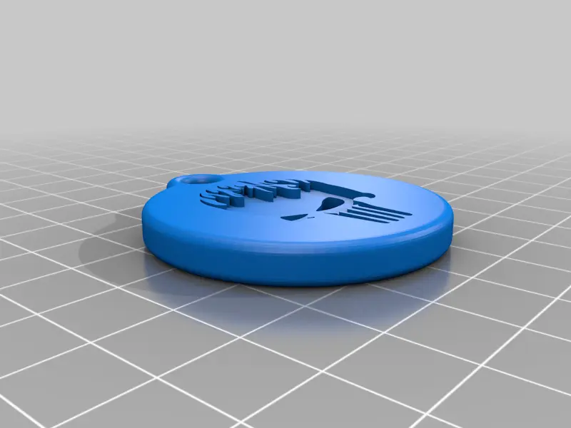 3D Printer Files | 3MF File | Flaming Punisher Keychain | Creality Cloud
