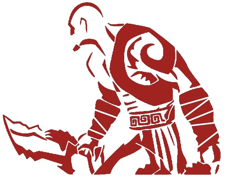 Free Characters & Creatures STL Download - Kratos stencil 2by SMT_M 🦊