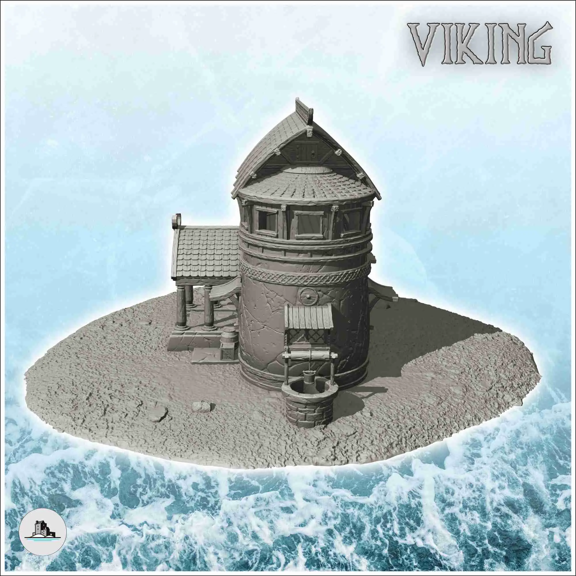 Other STL Download - Viking palace with large canopy and well (10 ...
