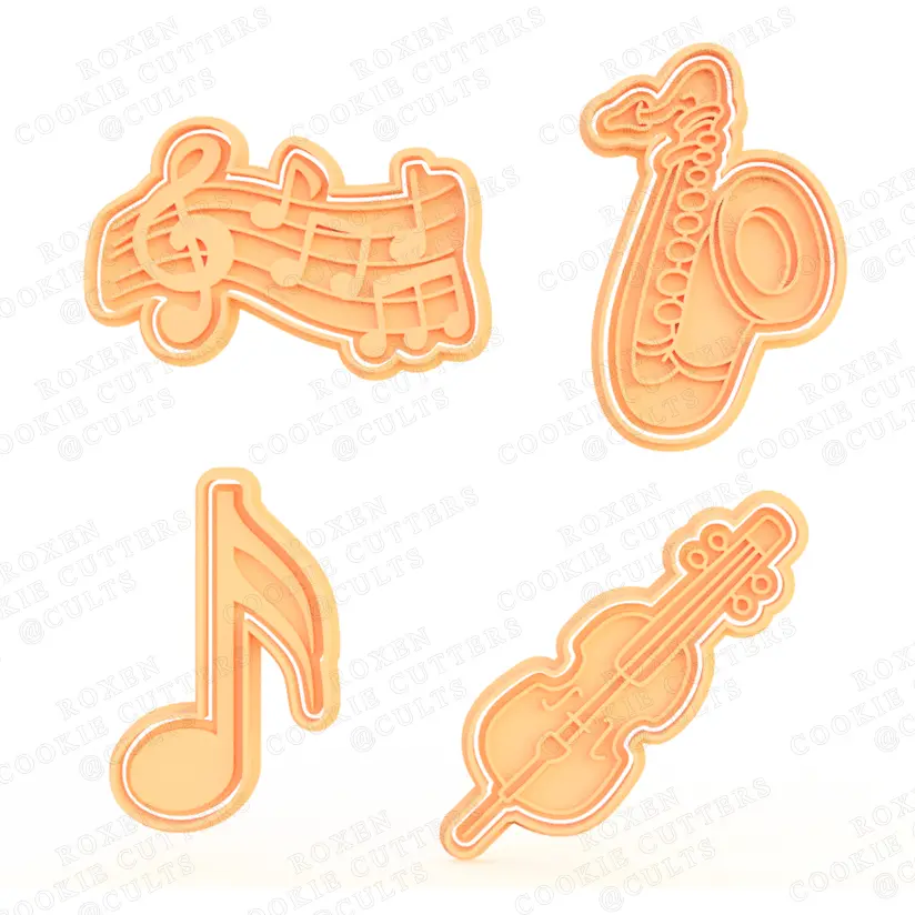 Home Decorations & Ornaments STL Download - Music cookie cutter set of ...