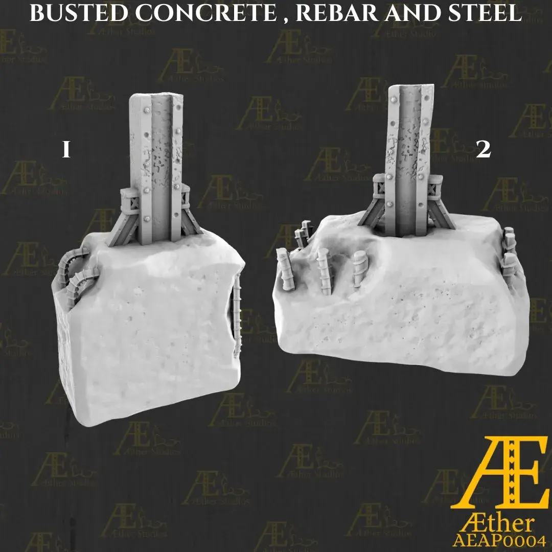 Props & Terrain STL Download - AEAP0004 - Broken Concreteby Aether Studios
