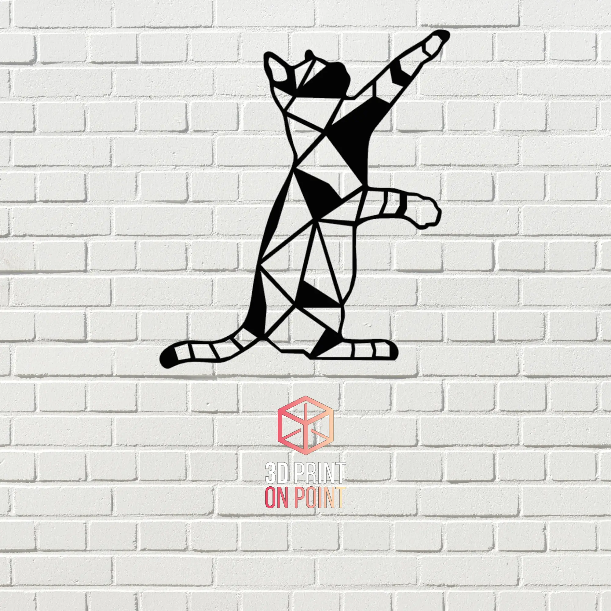 Digital Art STL Download - MINIMALIST CAT | 2D WALL ARTby 3DPrintOnPoint