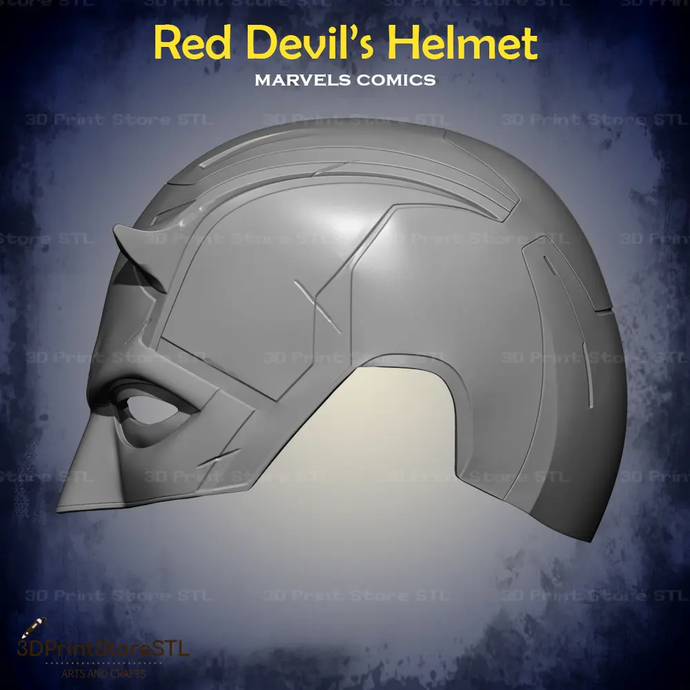 Cosplay STL Download - Red Devil Helmet Cosplay Marvel Comics - STL ...