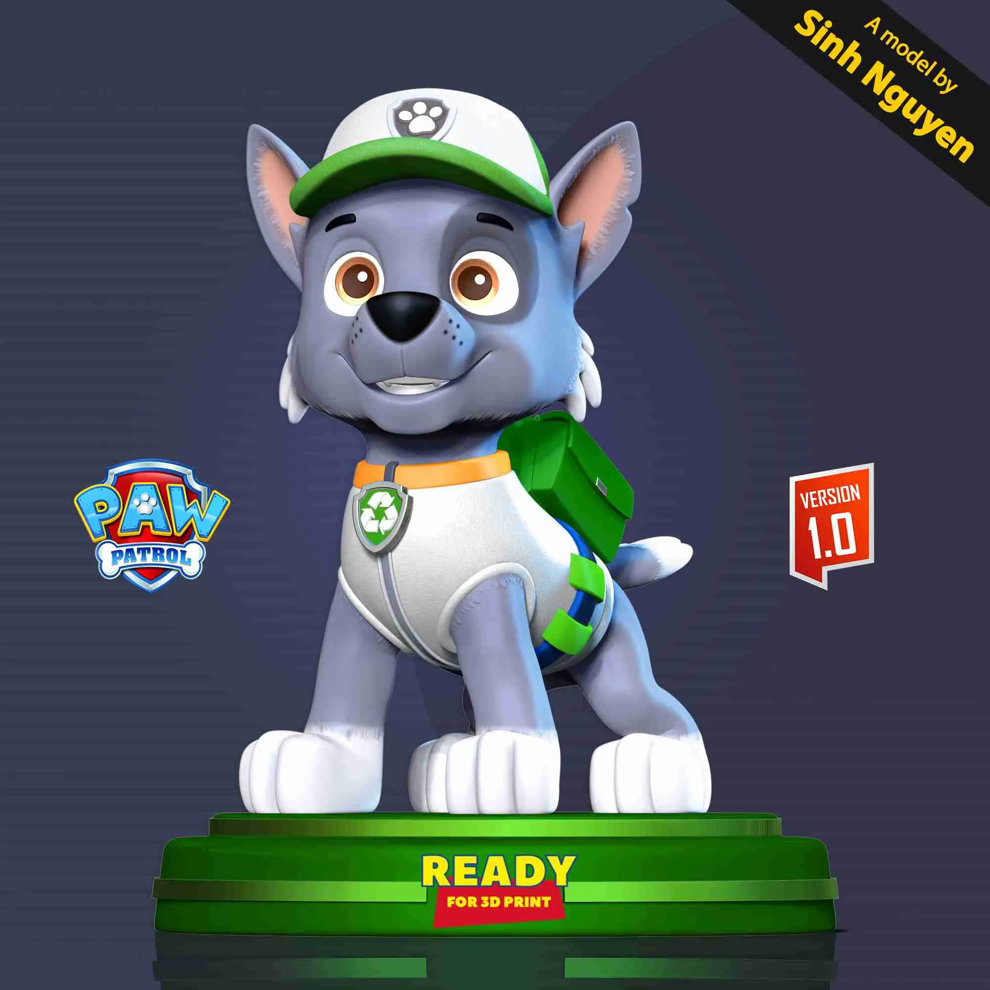 Characters & Creatures STL Download - Rocky - Paw Patrol Fanartby nlsinh
