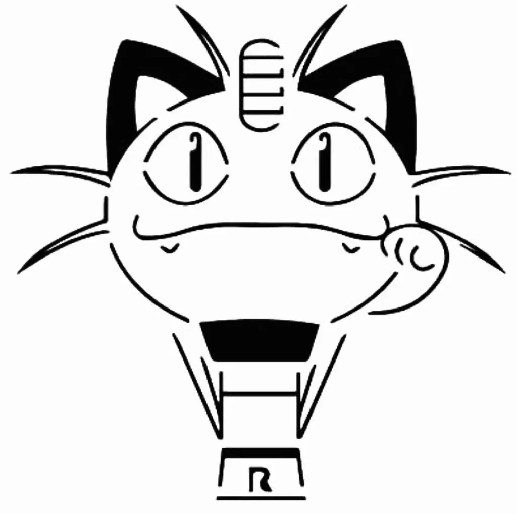 Free Sculptures & Artworks STL Download - Meowth Balloon Stencilby SMT_M 🦊