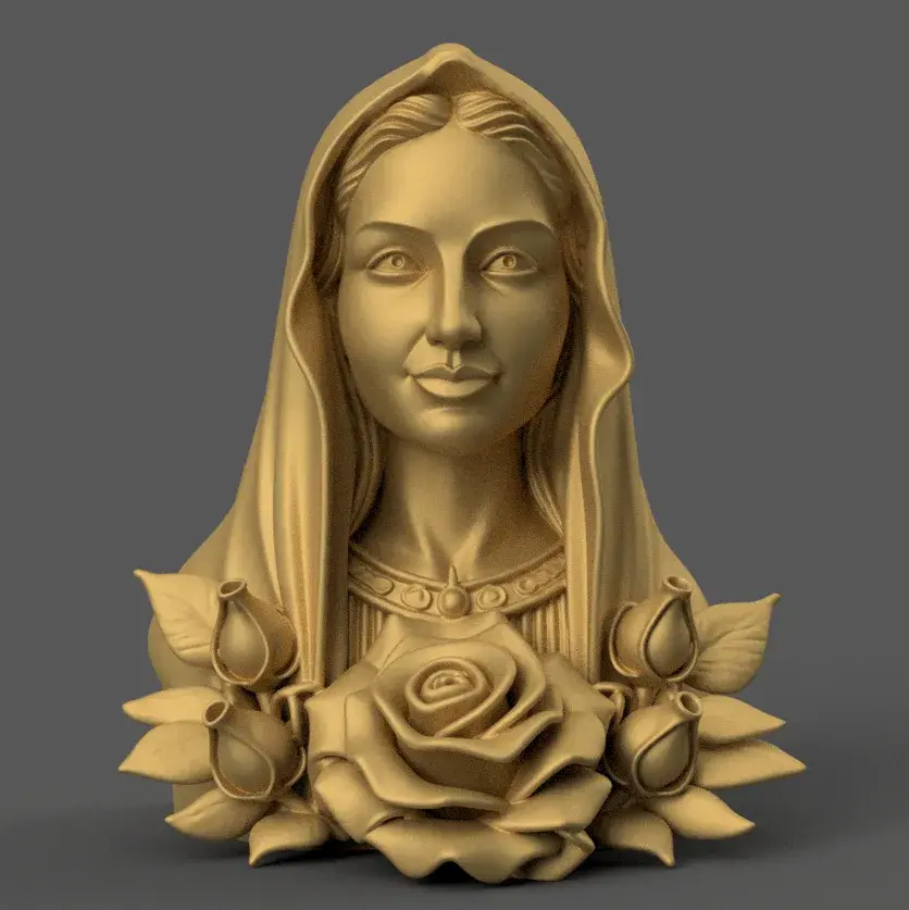Sculptures & Artworks STL Download - Smiling Mary STL 3D Model for 3D ...
