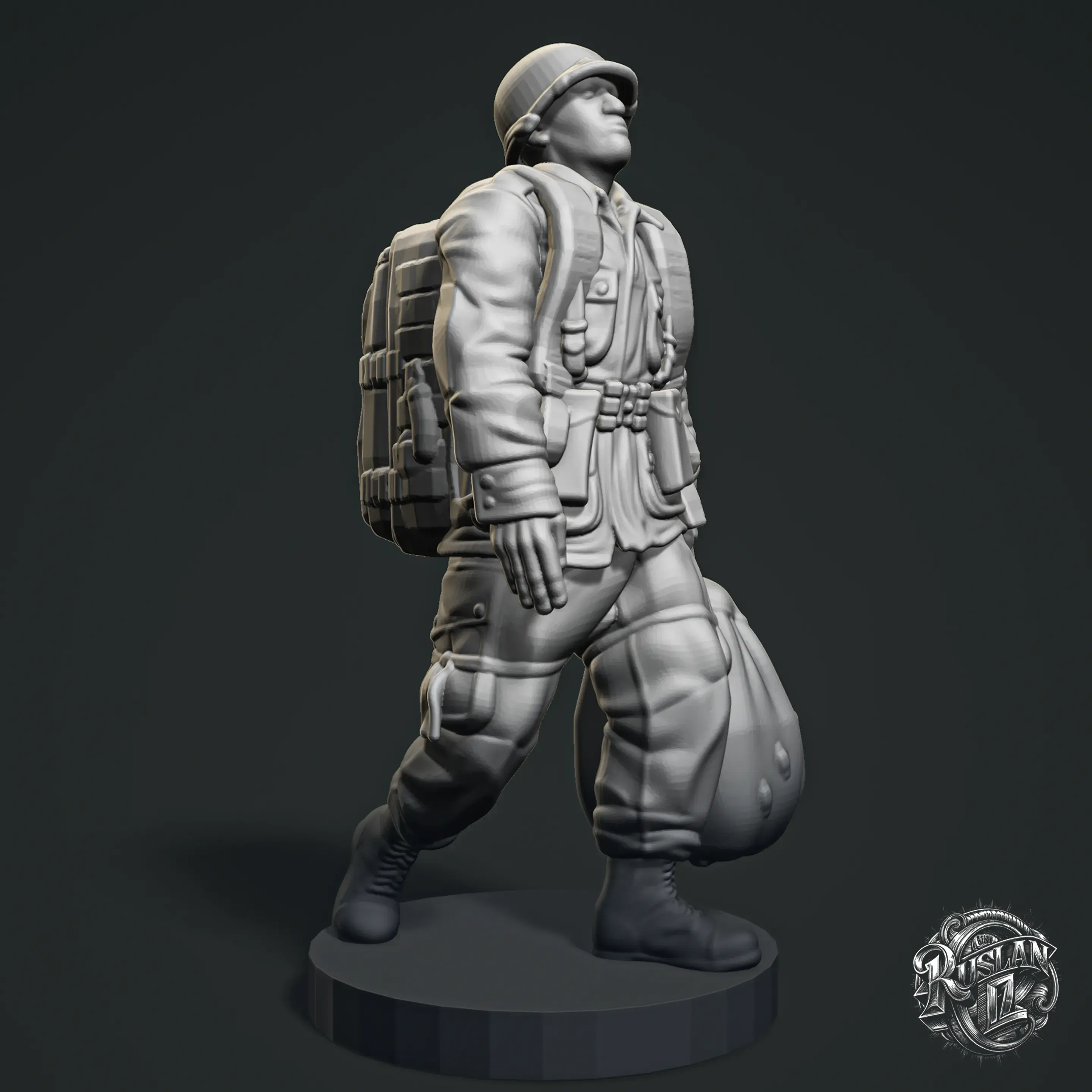 Characters & Creatures STL Download - Soldier with Gearby RuslanOz