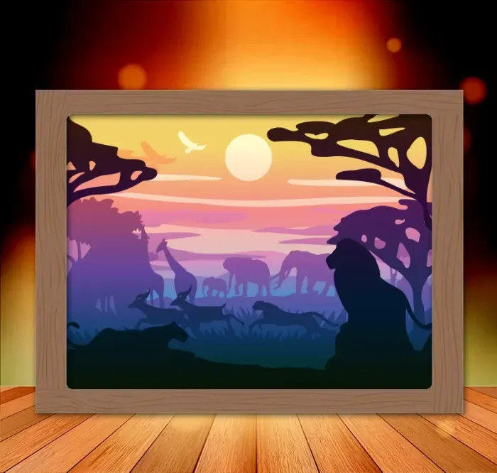 Digital Art STL Download - africa shadow boxby tecnoculebras