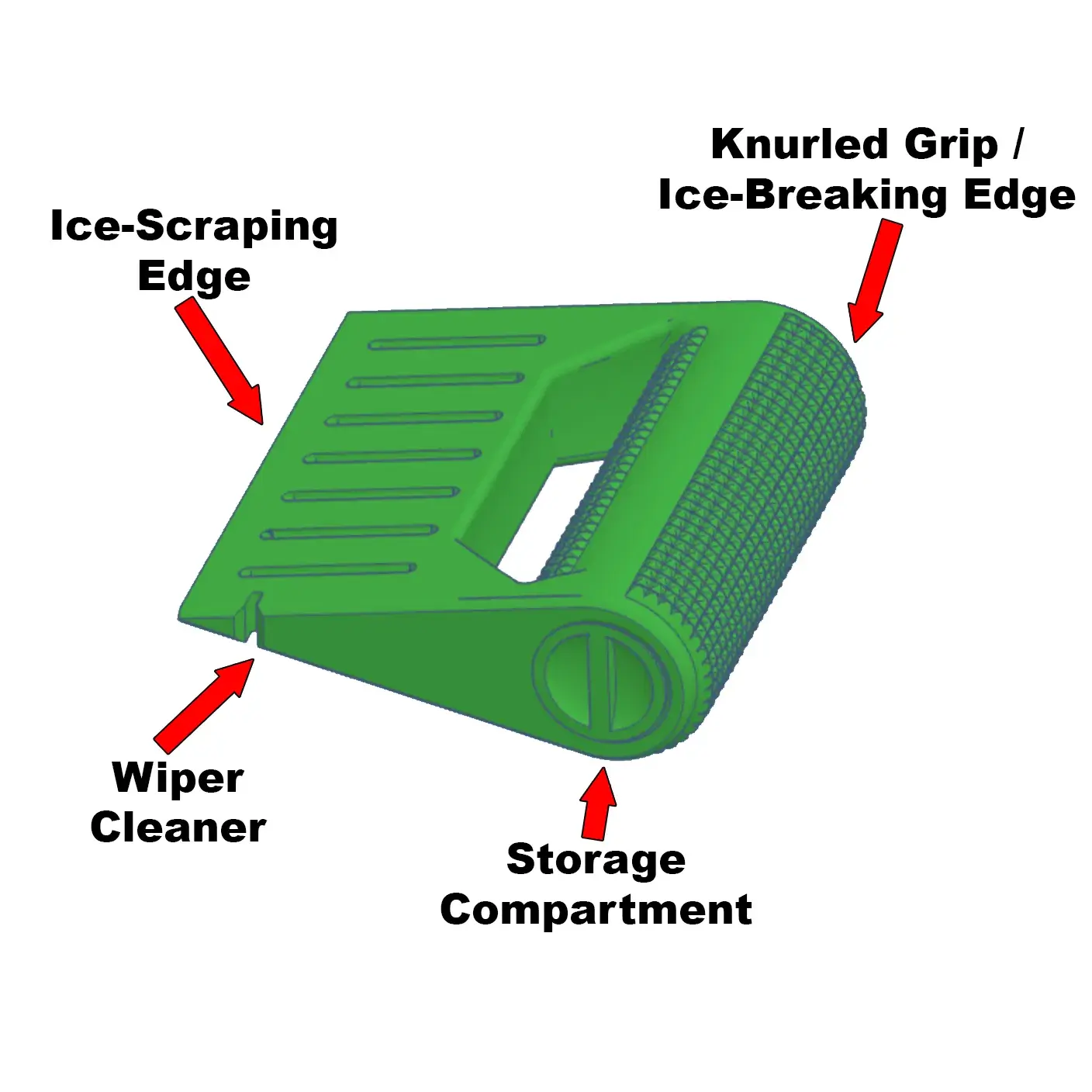 3D Printer Files | 3MF File | Winter Windshield Wedge Ice & Snow ...