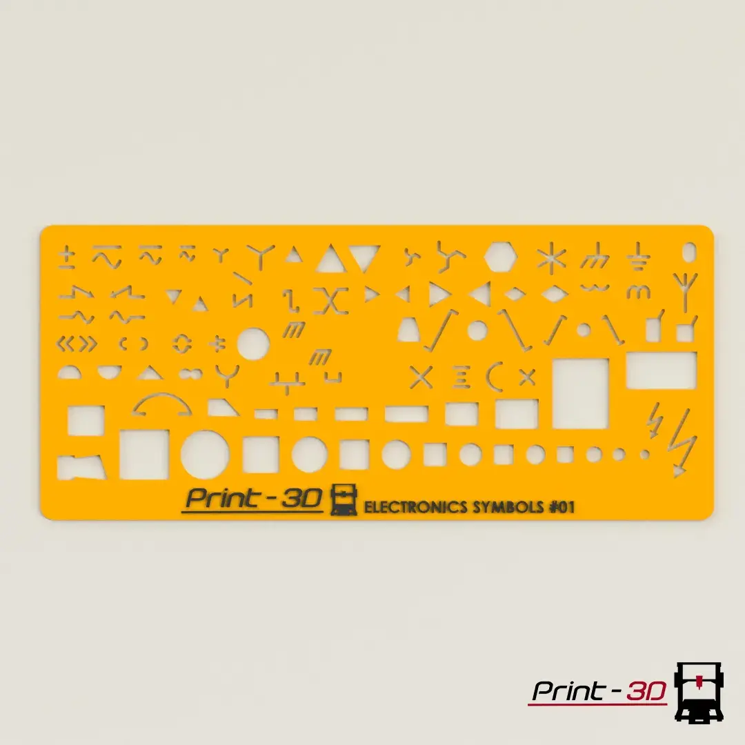 Other STL Download - Electronics Symbols #01 - Drawing Stencil ...