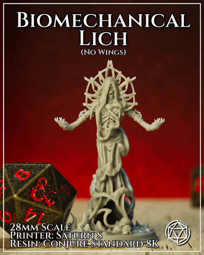 Characters & Creatures STL Download - Biomechanics Lich (With and ...