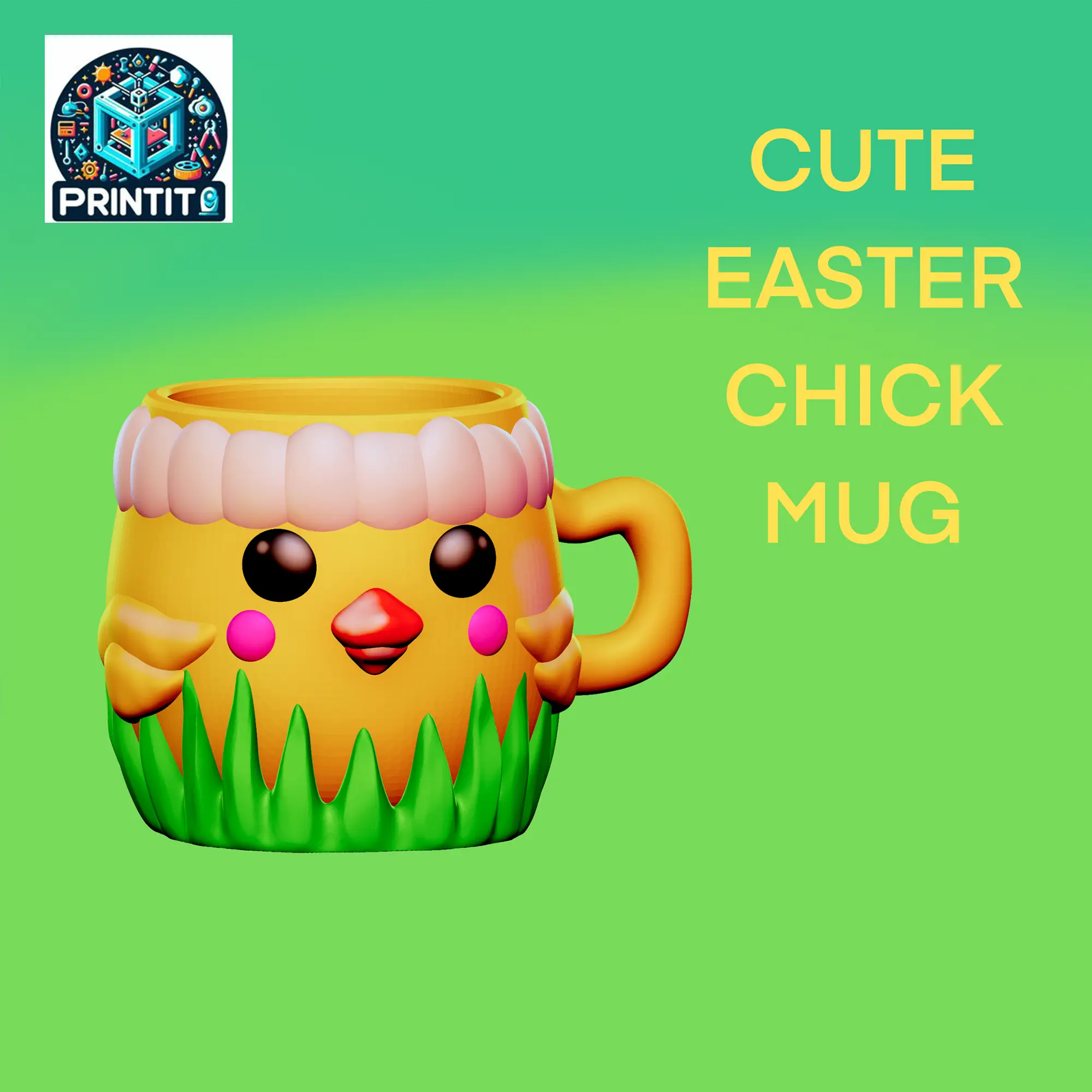 Free Home Decorations & Ornaments STL Download - Cute EASTER chick mug ...