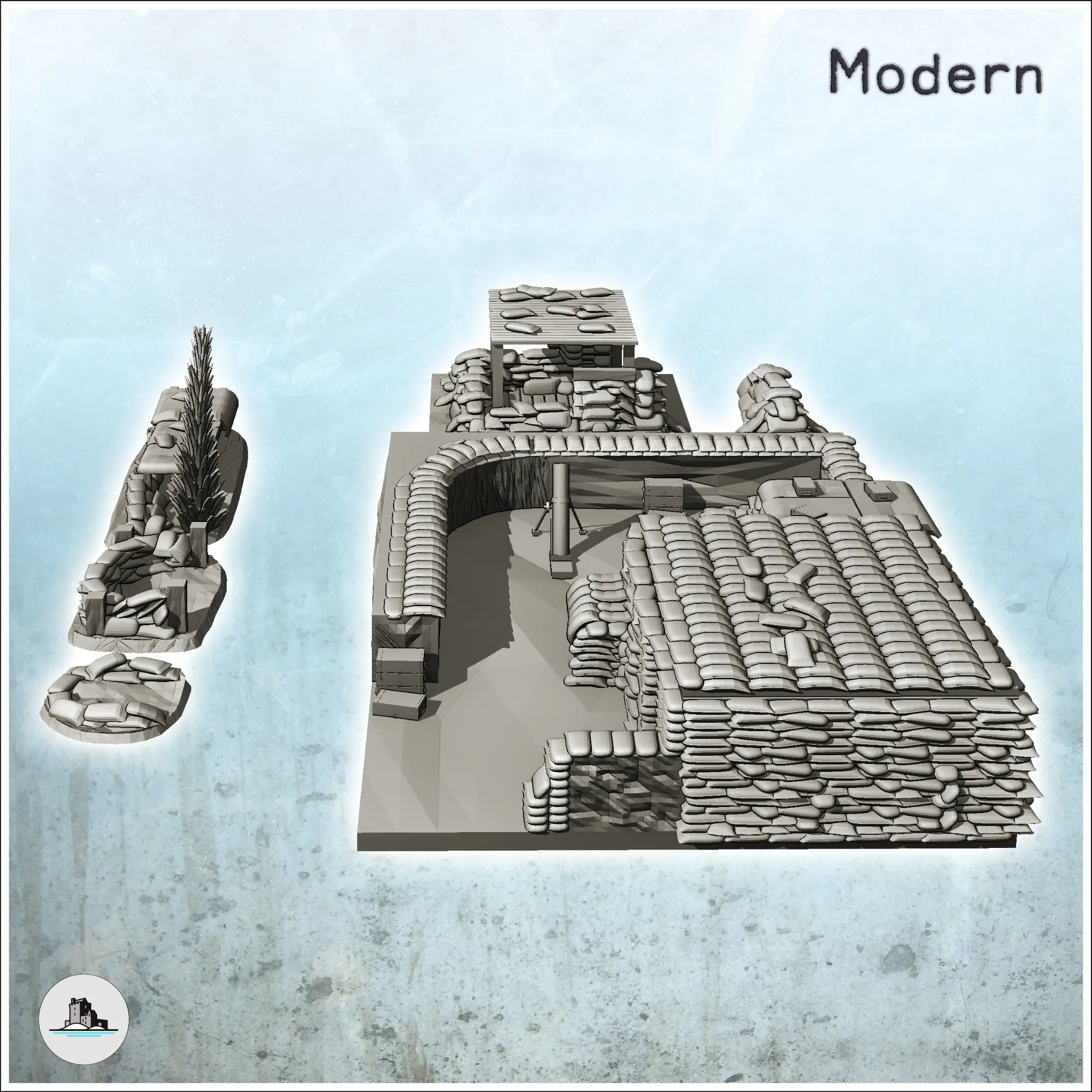 Other STL Download - Fortified infantry positions with sandbags, bunker ...