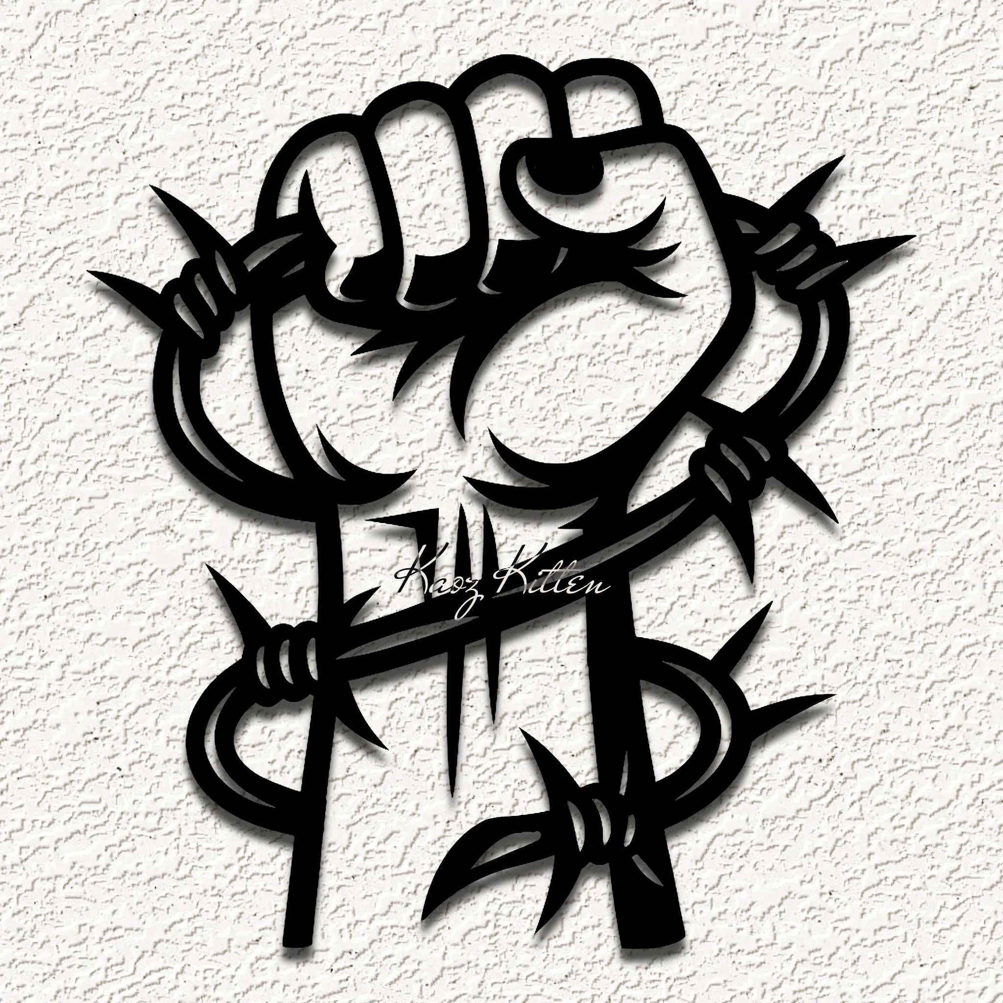 Other STL Download - gothic fist barbed wire wall art home decorby Kaoz ...