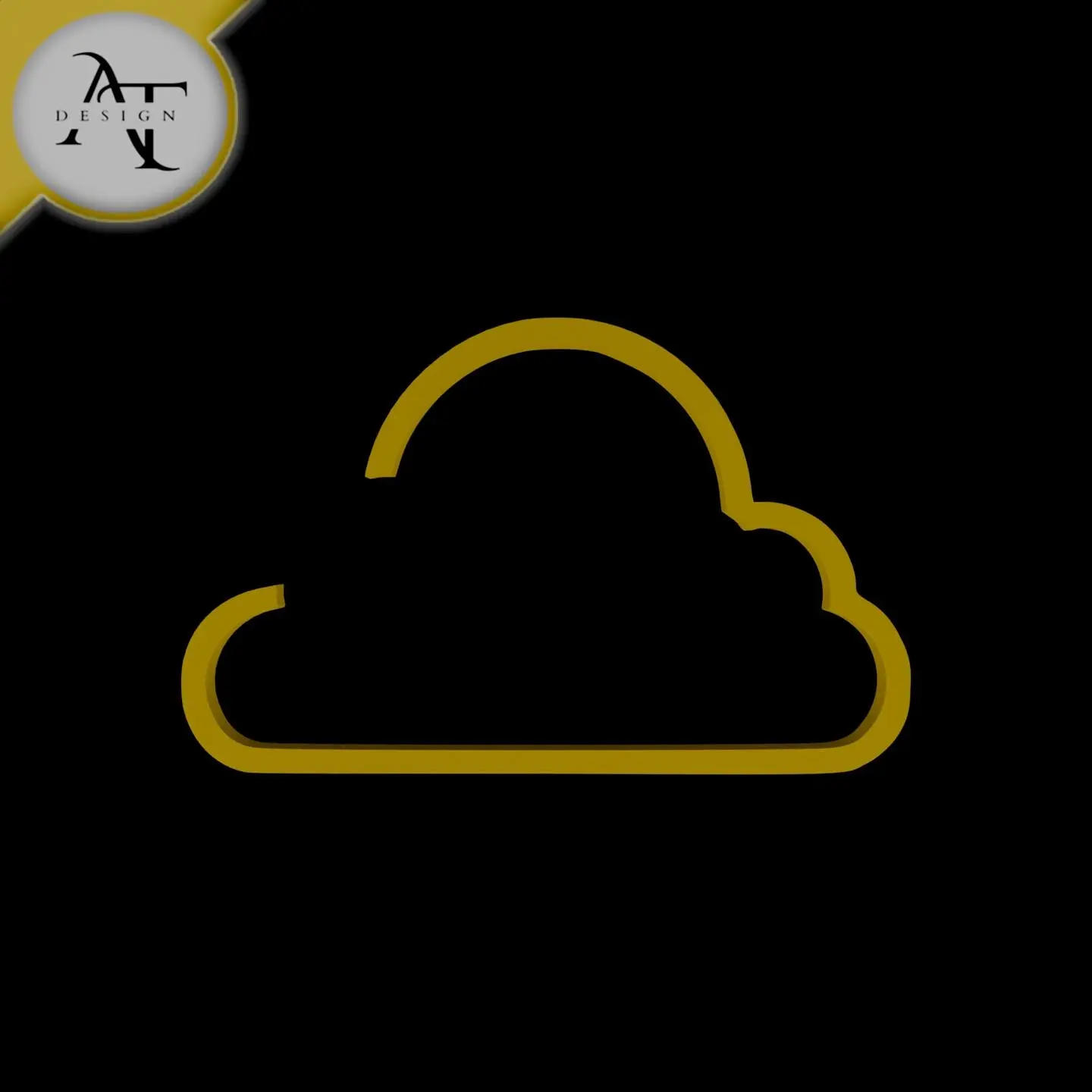 Free Digital Art STL Download - Simple Cloud Symbol - 2D Artby AT Design