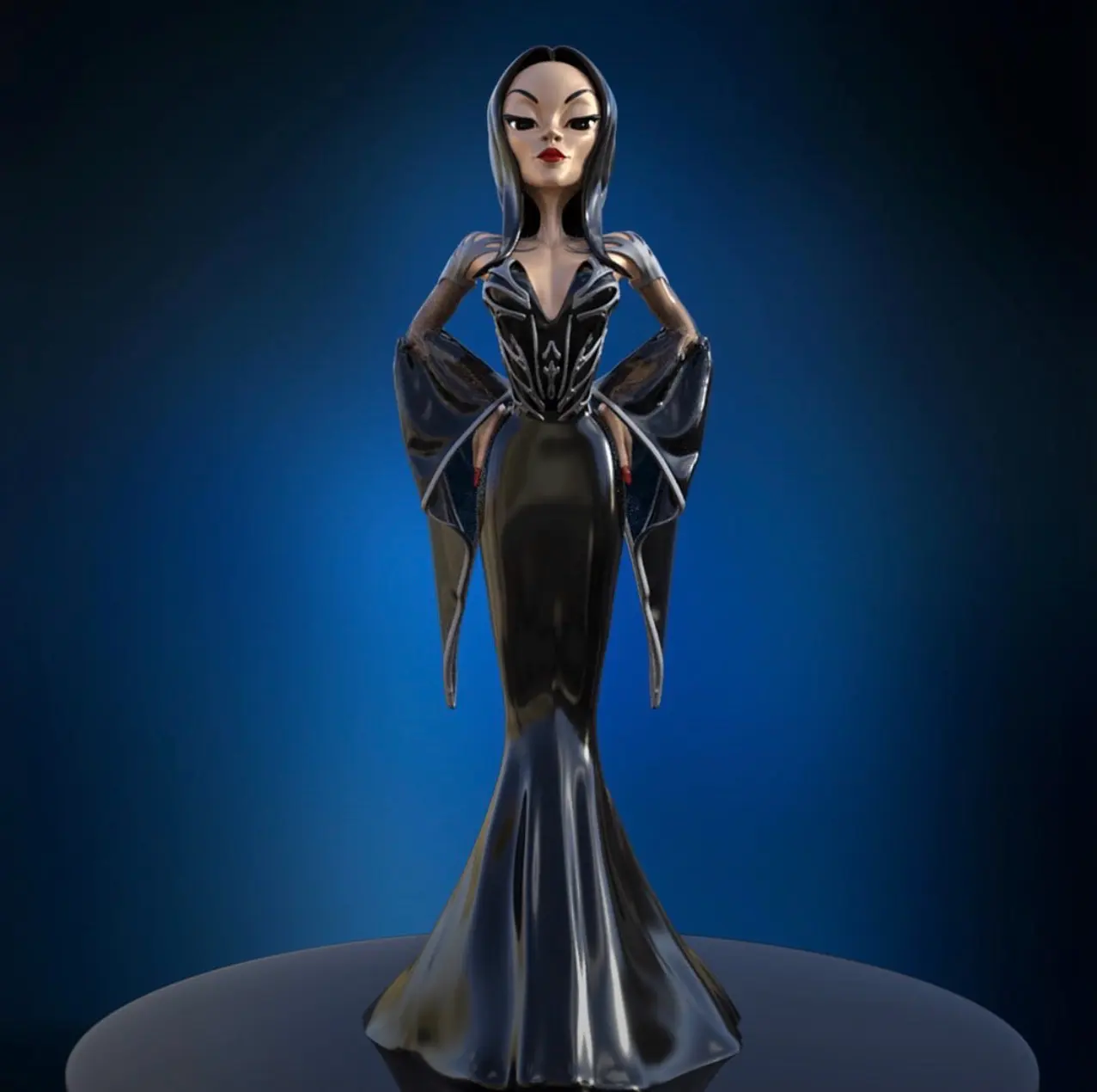 Characters & Creatures STL Download - MORTICIA FIGURINEby Oasis3dlab