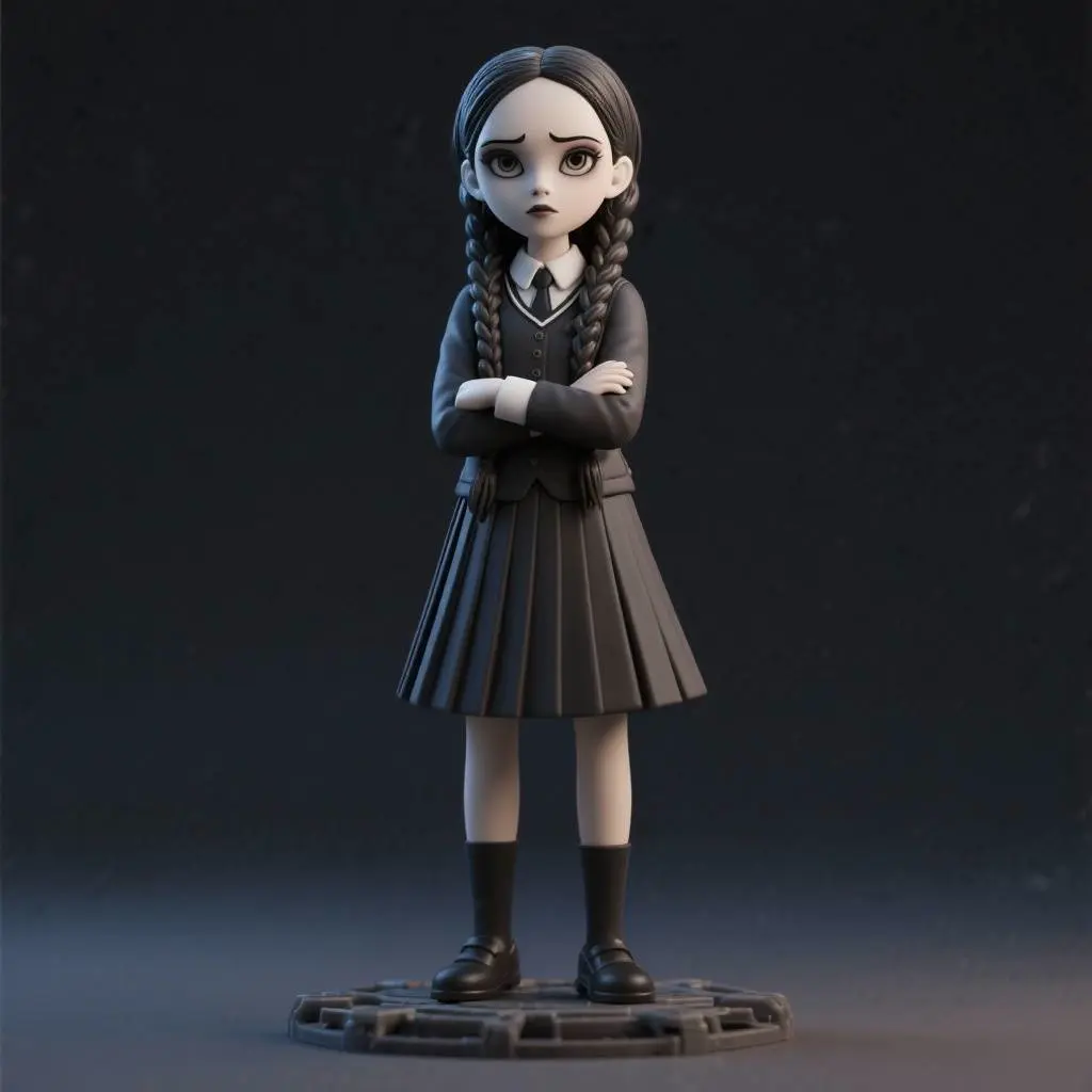 Free Characters & Creatures STL Download - Wednesday Addams – 3D ...