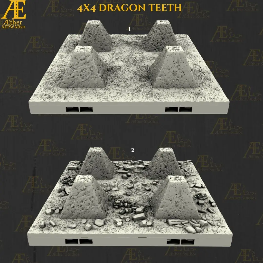 Props & Terrain STL Download - AEPWAR20 - Tank Trapsby Aether Studios