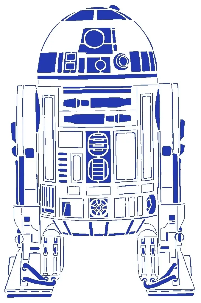 Free Other STL Download - R2 D2 stencil 4by SMT_M 🦊