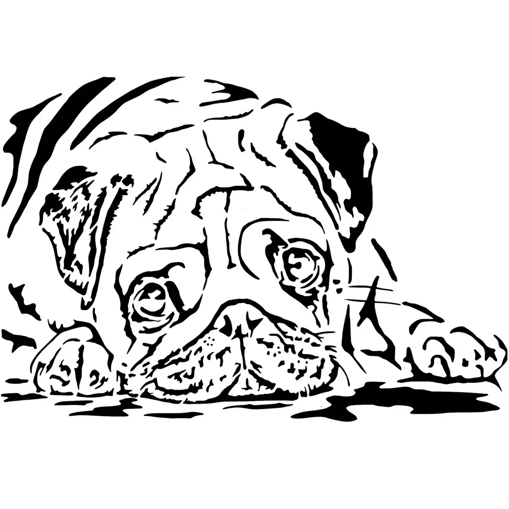Free Digital Art STL Download - Pug stencil 4by SMT_M 🦊