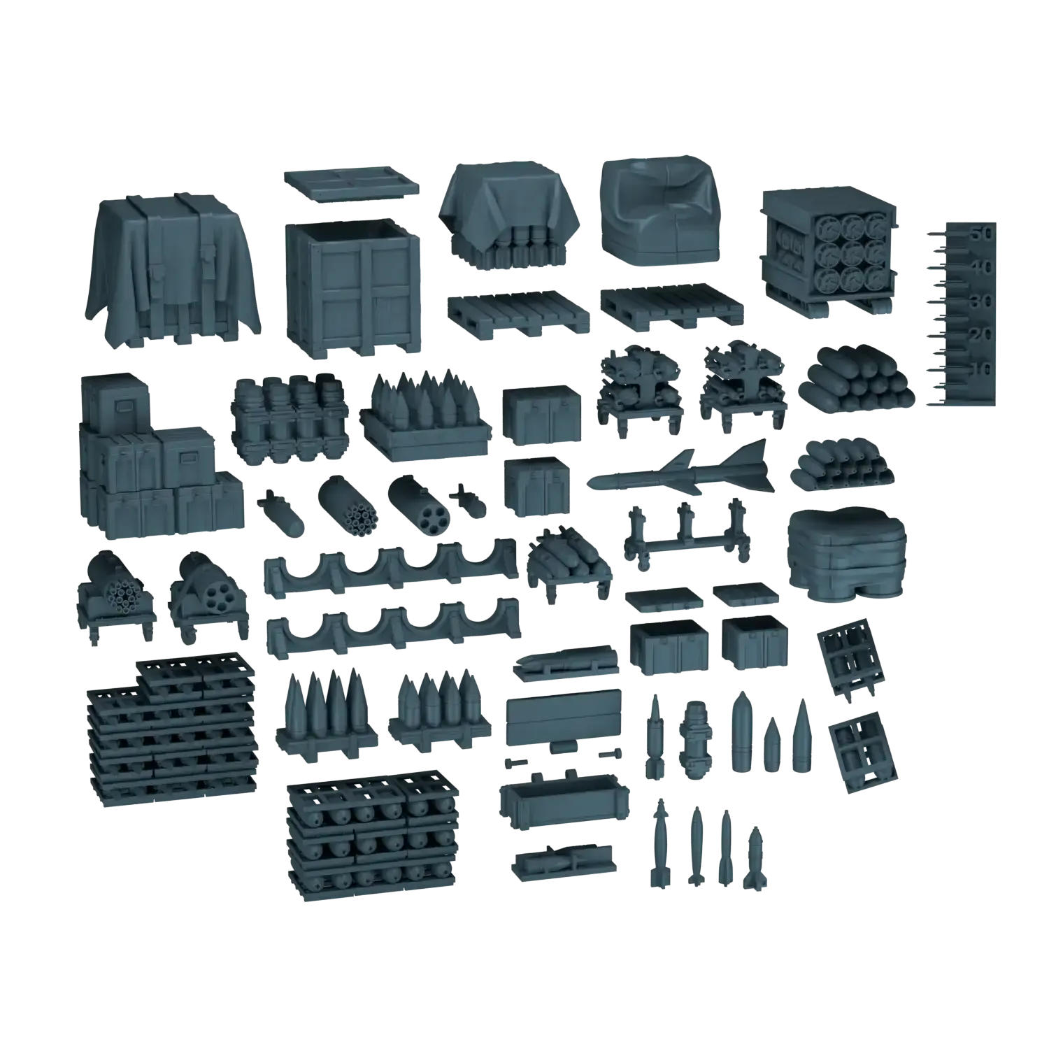 Props & Terrain STL Download - Military Warehouseby Tiny Furniture
