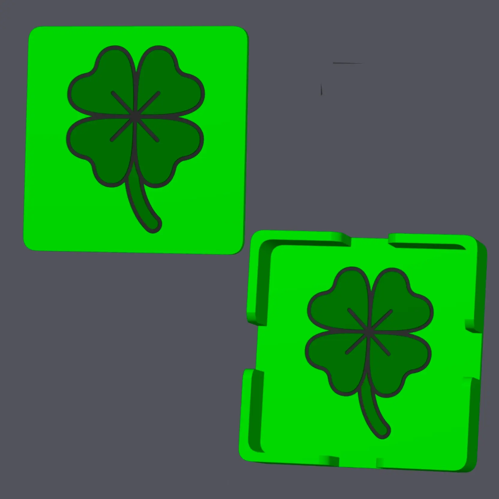 Other STL Download - Four Clover - Square Coaster with holderby studio WES