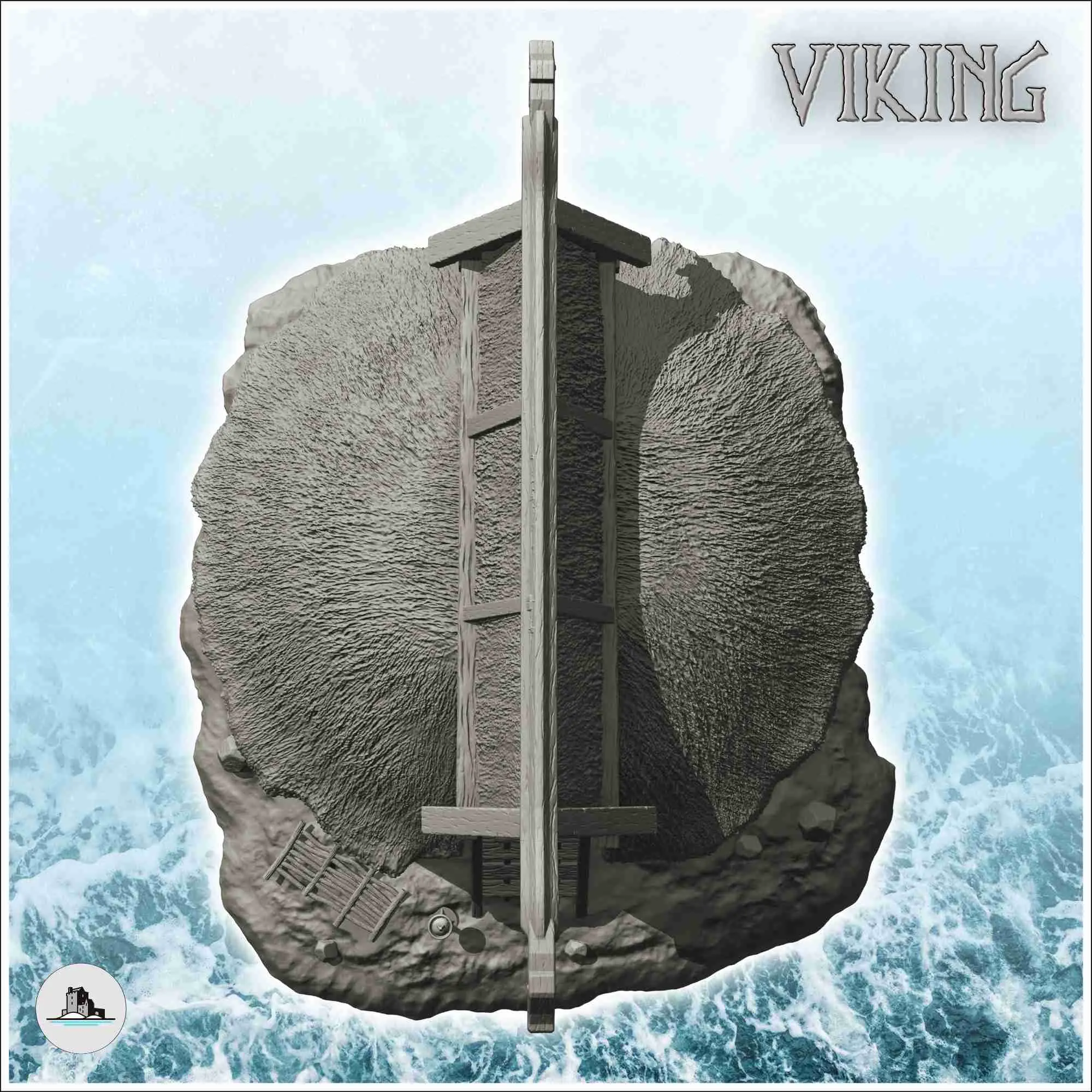 Props & Terrain STL Download - Raised Viking attic with access stairs ...