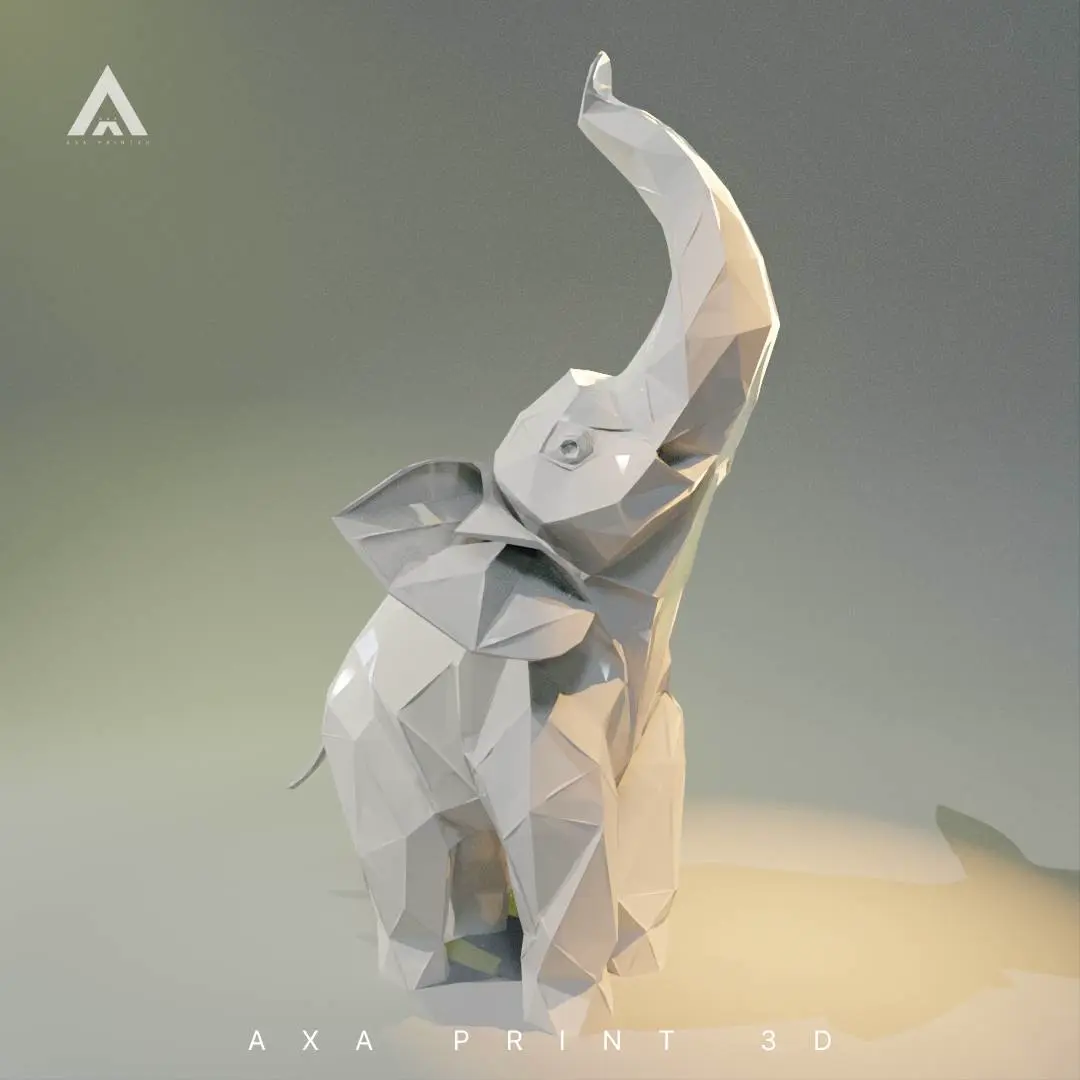 3D Printer Files | 3MF File | Geometric Elephant Rising | Modern ...