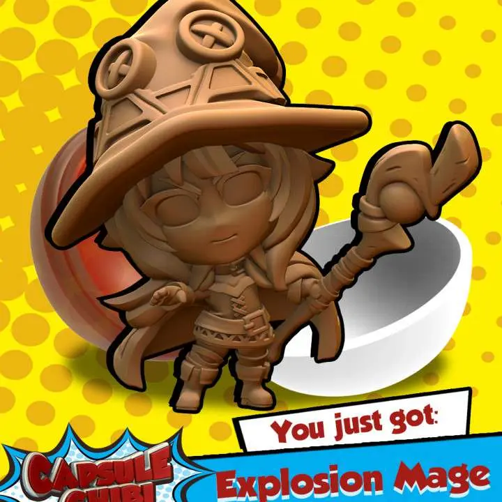 3D Printer Files | 3MF File | Capsule Chibi Explosion Mage by heribertovalle | Creality Cloud