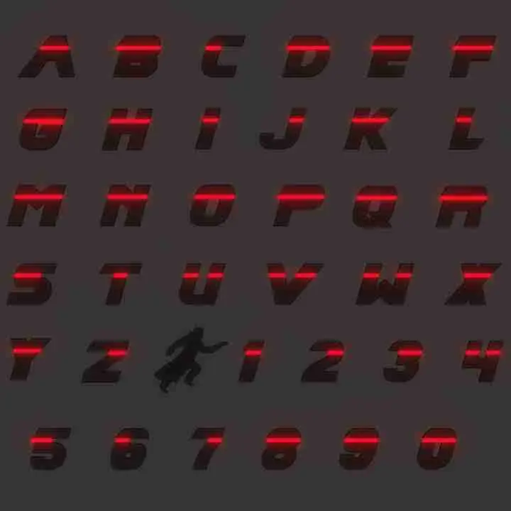 Digital Art STL Download - BLADE RUNNER LETTERS AND NUMBERSby fjv3d