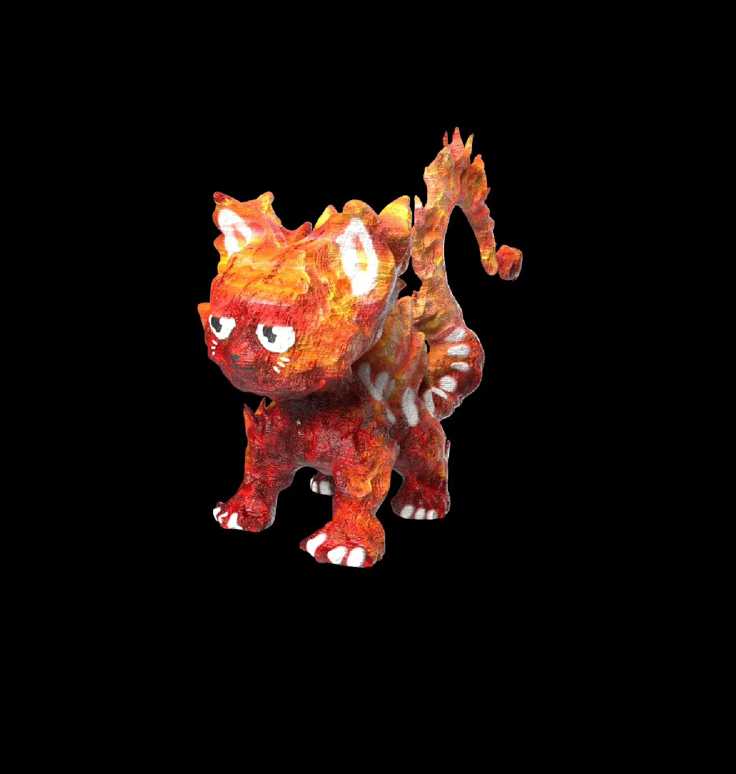 Characters & Creatures STL Download - Fire Cat Child Like Styleby ...
