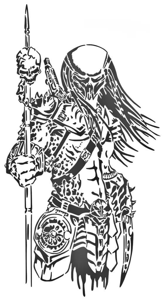 Free Digital Art STL Download - The Predator stencil 4by SMT_M 🦊