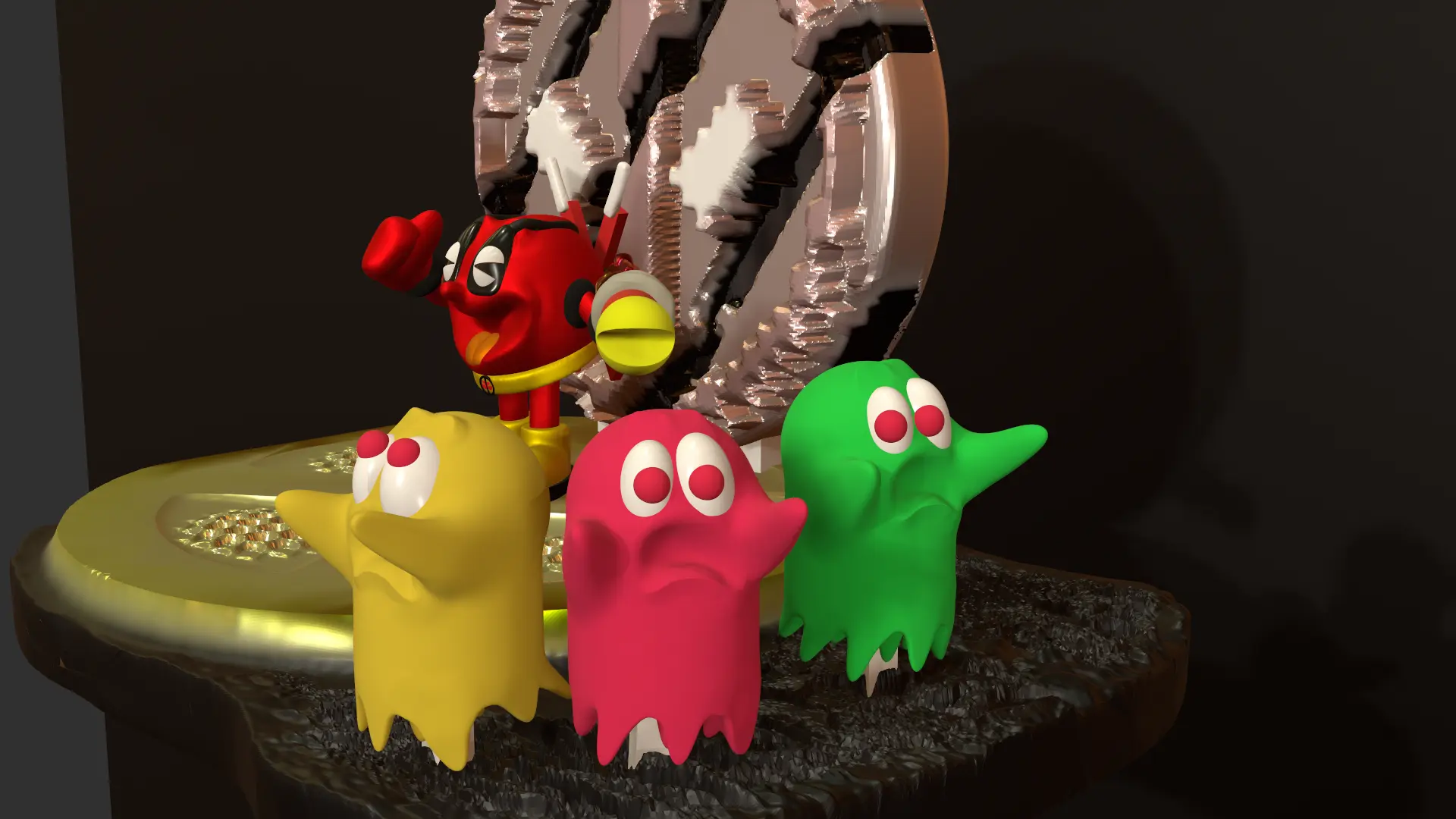 Characters & Creatures STL Download - Pac-Pool Mash-up Dioby Dwel_R_3D ...