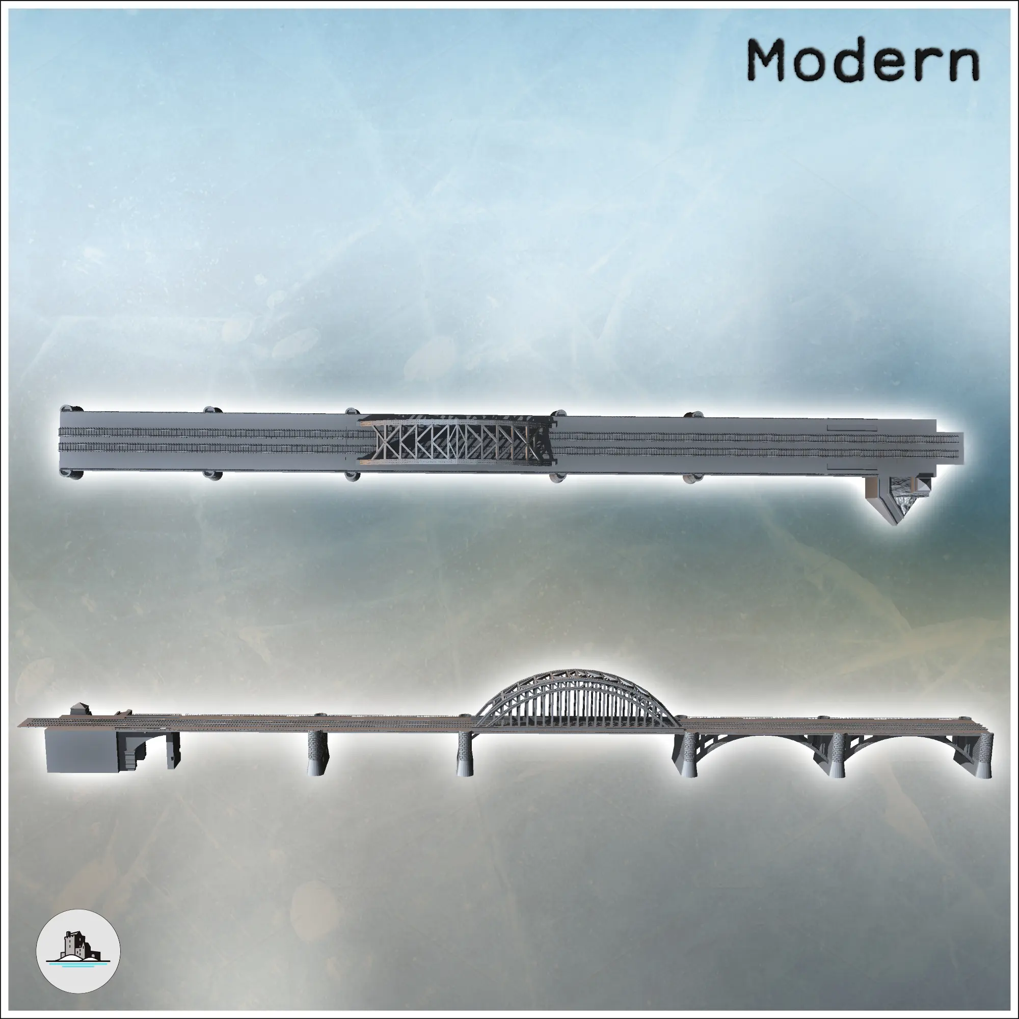 Props & Terrain STL Download - Nijmegan Nijmegen Rail and Road Bridge ...