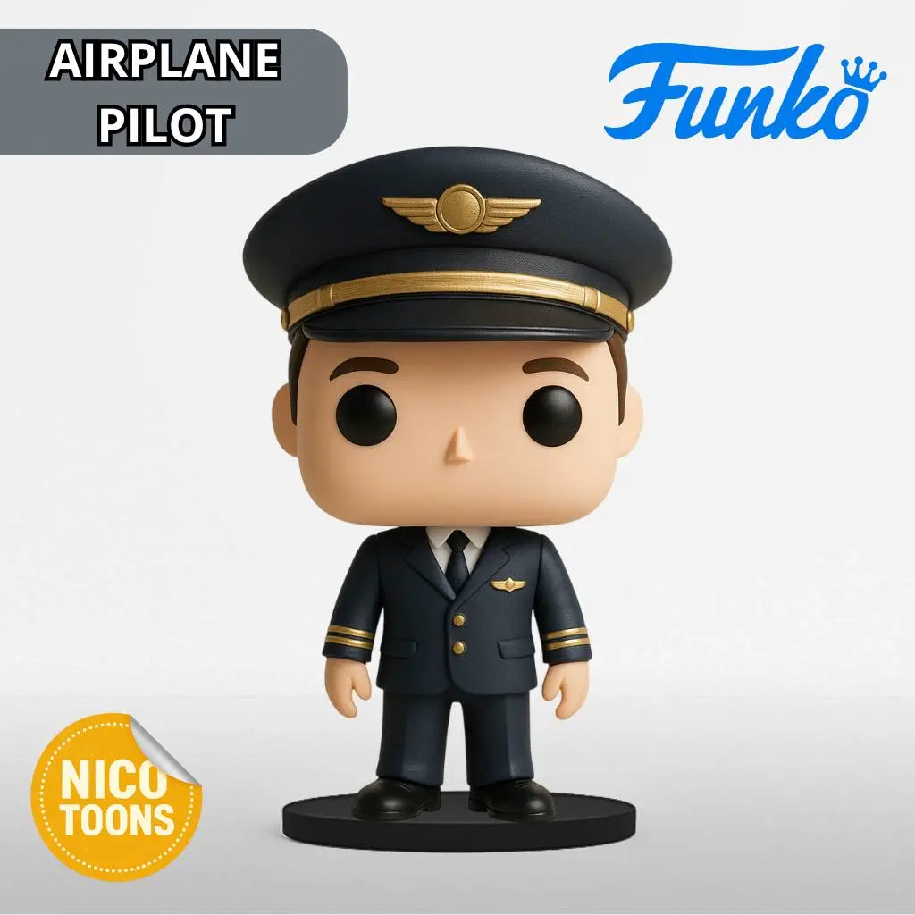 Sculptures & Artworks STL Descarga - Airplane Pilot Funko Pop - Male ...