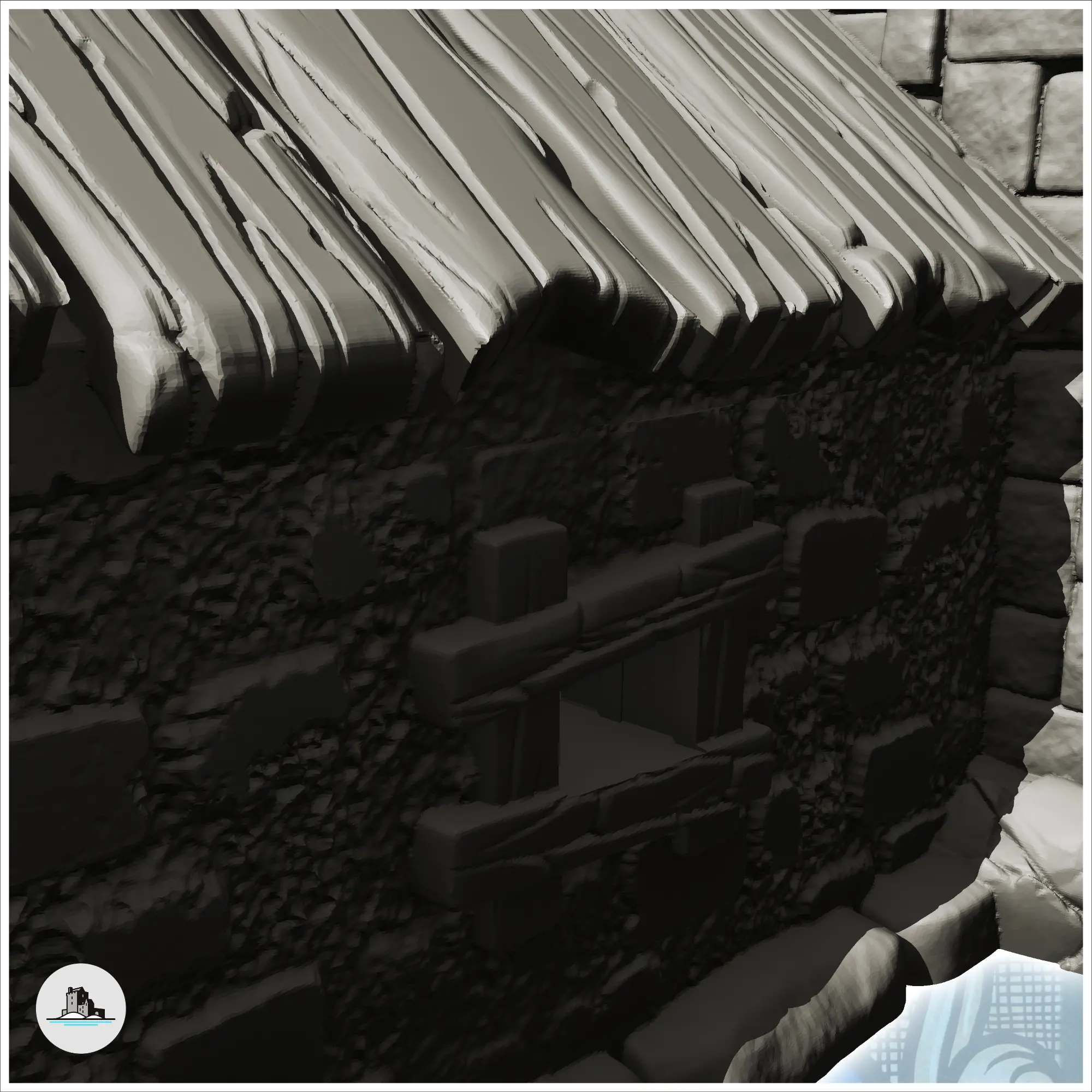 Fortified stone tower with annex building (13) - miniatures | 3D models ...