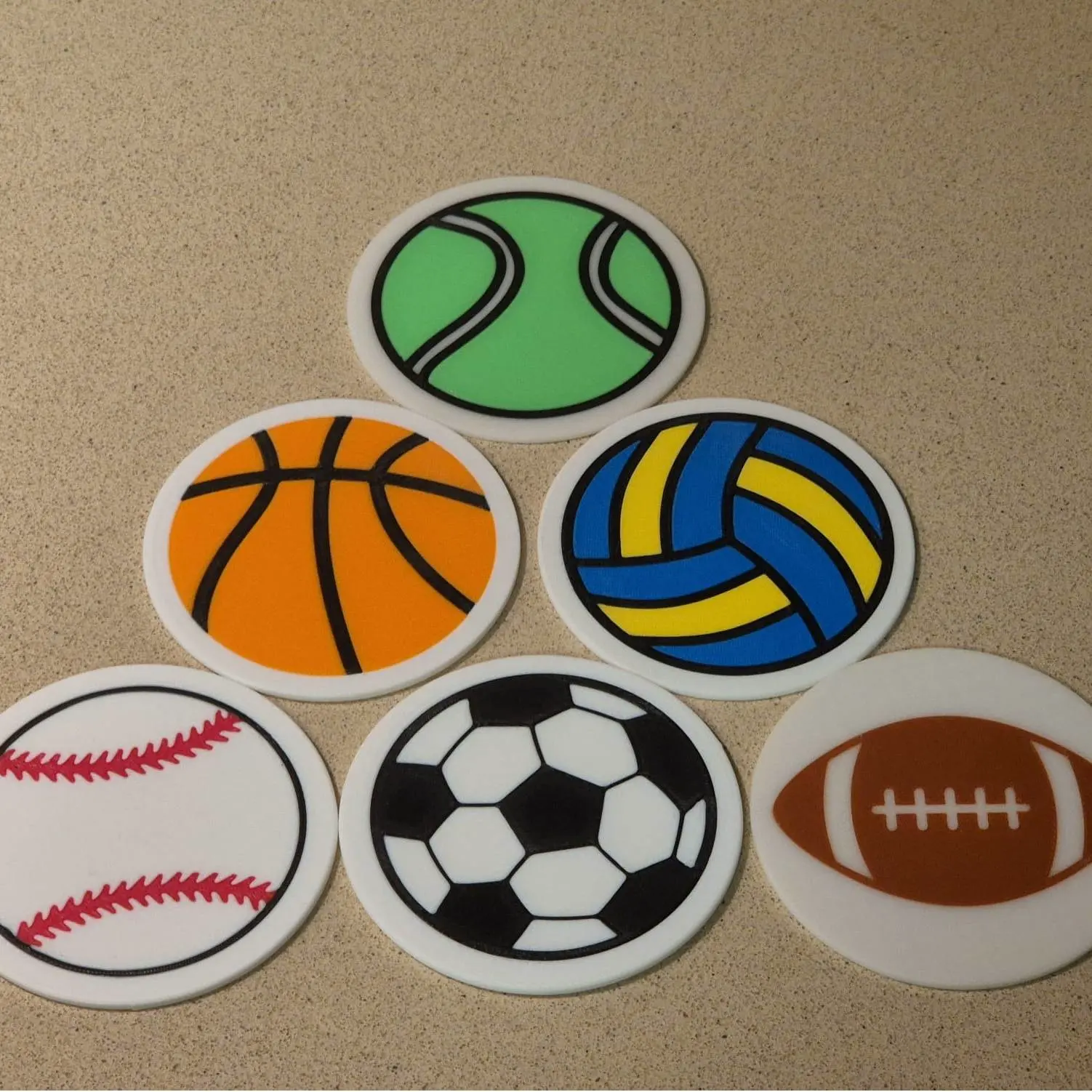 Home Decorations & Ornaments STL Download - sport balls coastersby 3D ...