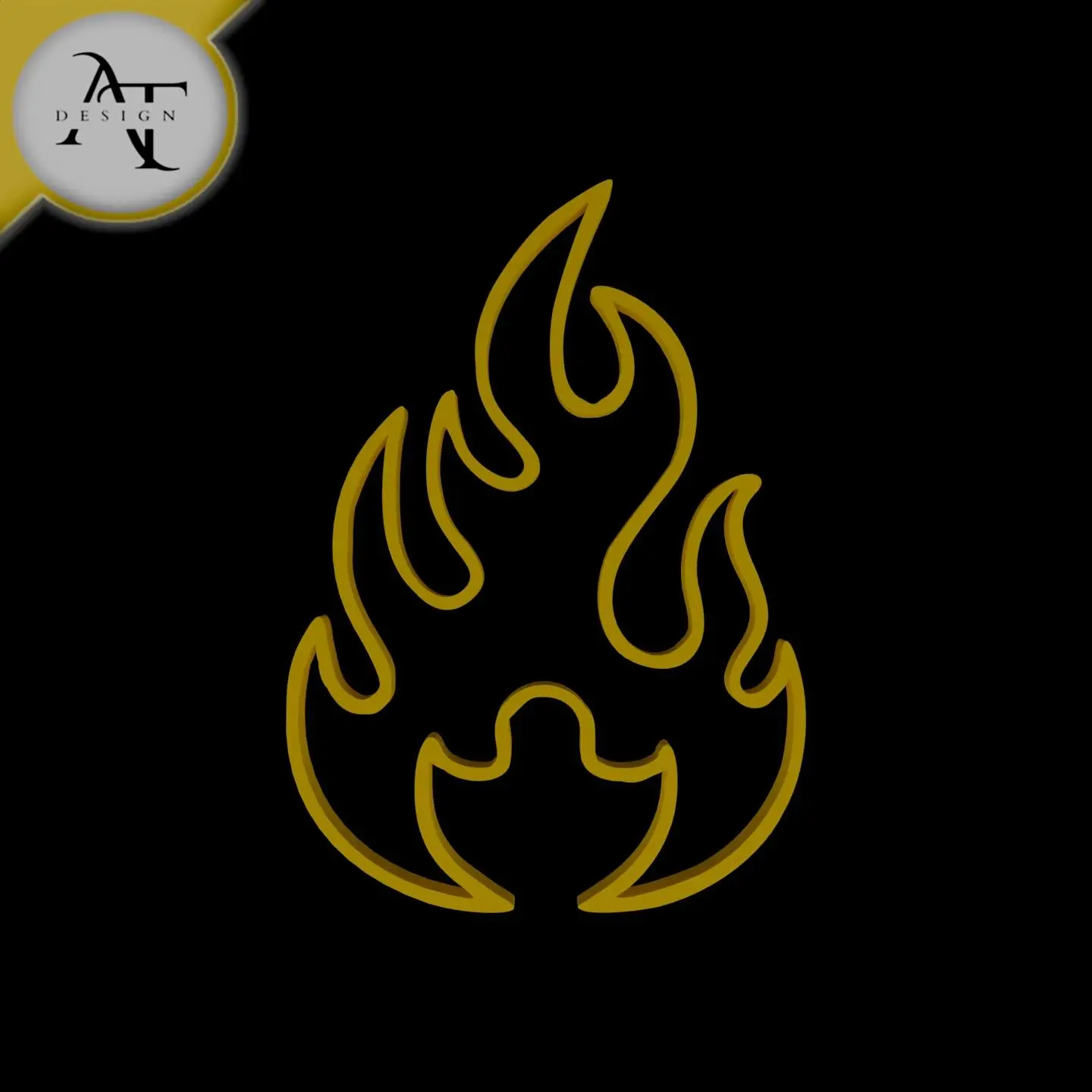 3D Printer Files | 3MF File | Simple Flame Symbol - 2D Art | Creality Cloud