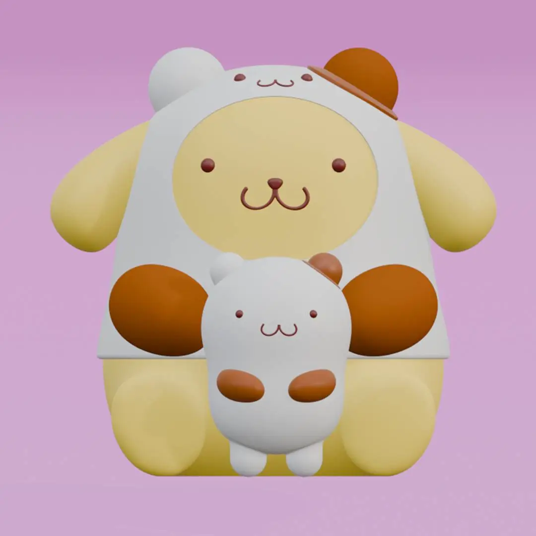 Characters & Creatures STL Download - POMPOMPURIN Y MUFFINby HeizNeek