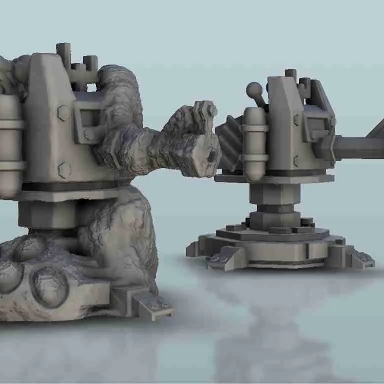 Other STL Download - Explosive canon turret (+ destroyed version ...