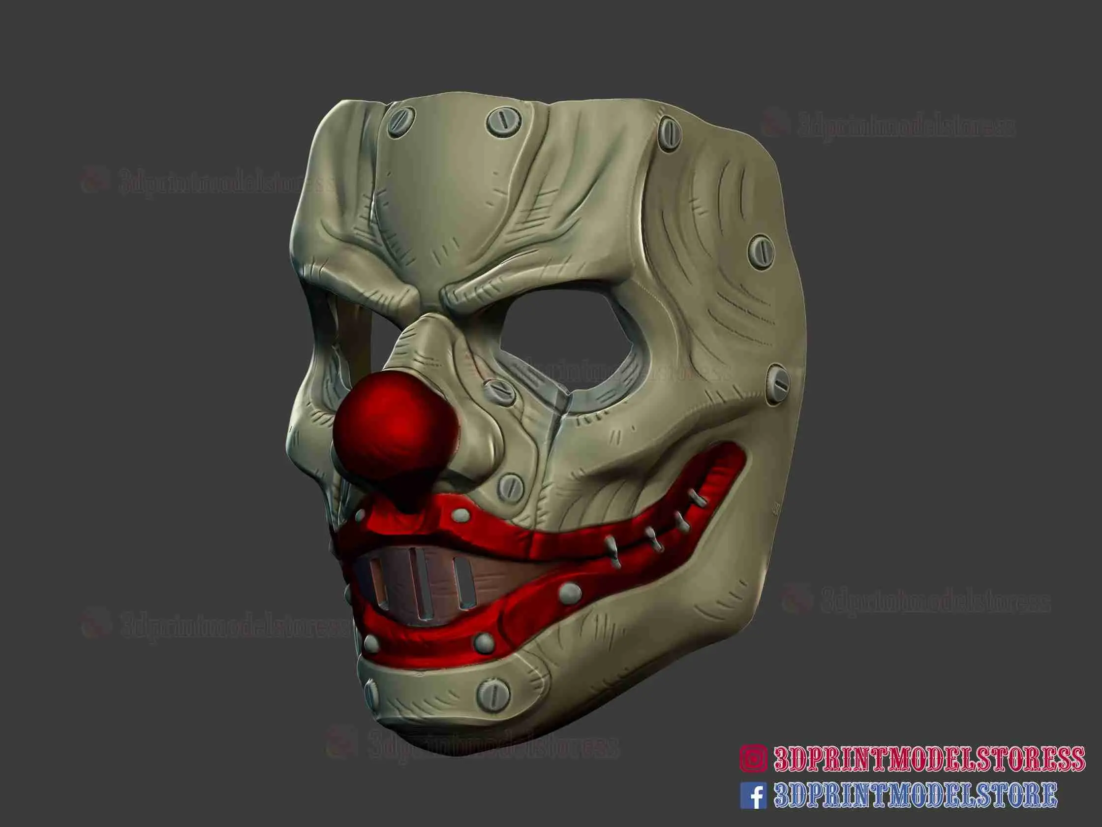 Cosplay STL Download - Motorcycle Clown Mask - Twisted Metal - Cosplay ...